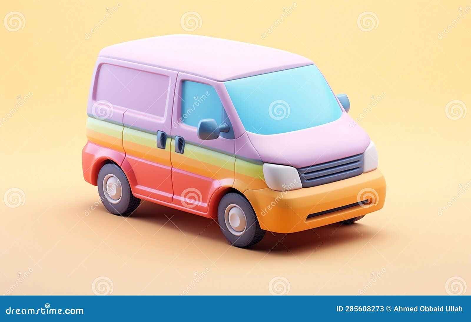 Tiny Cute Isometric Van Emoji - Soft Design, Generative Ai Stock ...