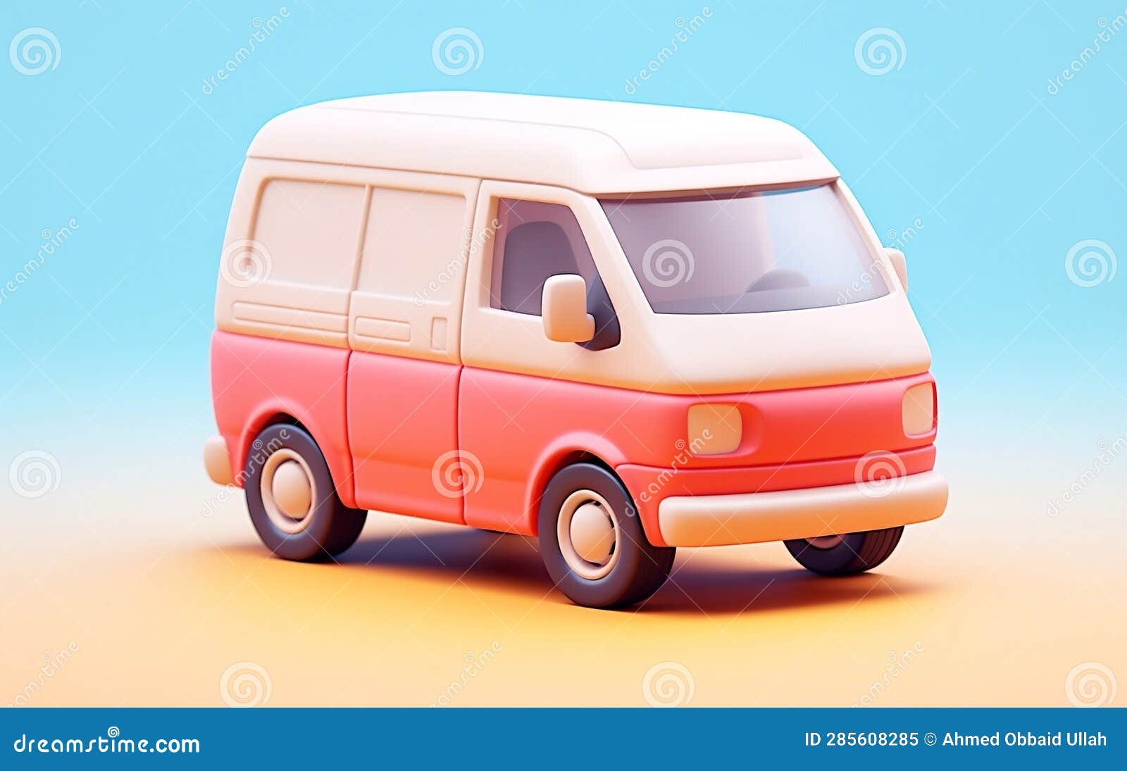 Tiny Cute Isometric Van Emoji - Soft Design, Generative Ai Stock ...