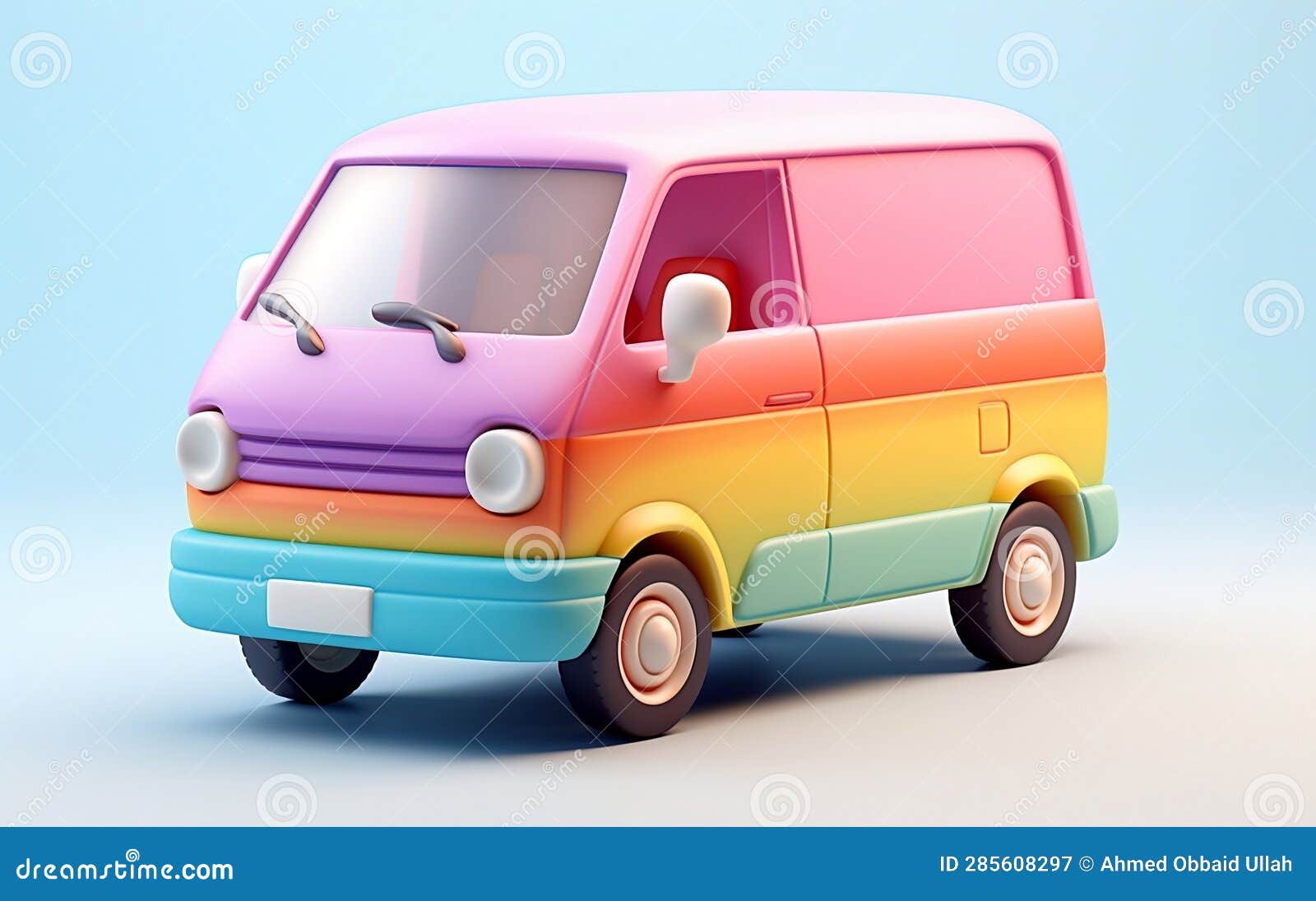 Tiny Cute Isometric Van Emoji - Soft Design, Generative Ai Stock ...