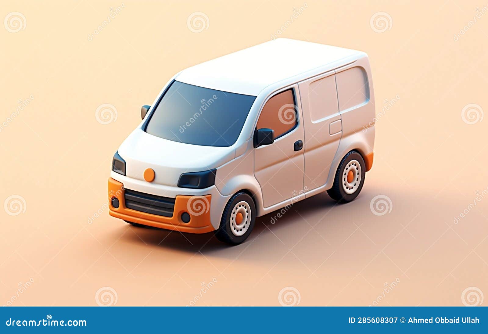 Tiny Cute Isometric Van Emoji - Soft Design, Generative Ai Stock Image ...