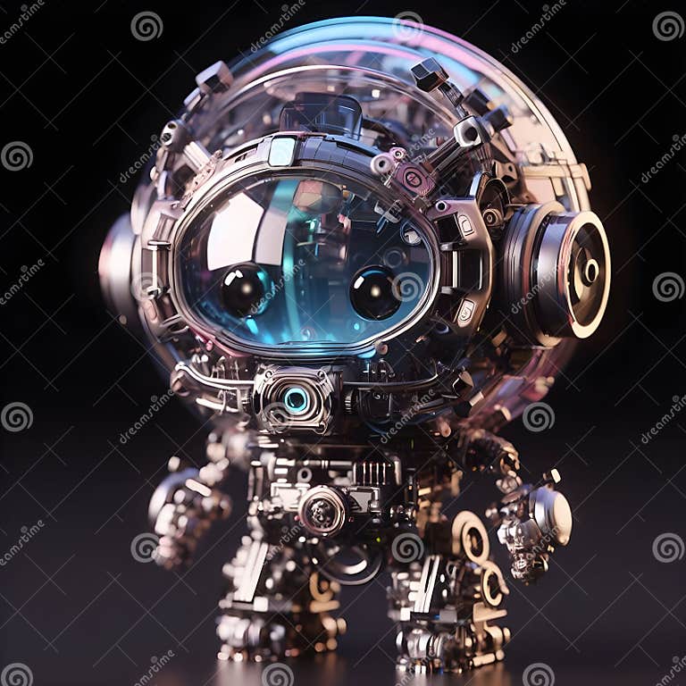A Tiny Cute Translucent Polycarbonate Sci-fi Robot. Stock Photo - Image ...