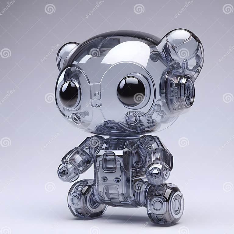 A Tiny Cute Translucent Polycarbonate Sci-fi Robot. Stock Photo - Image ...