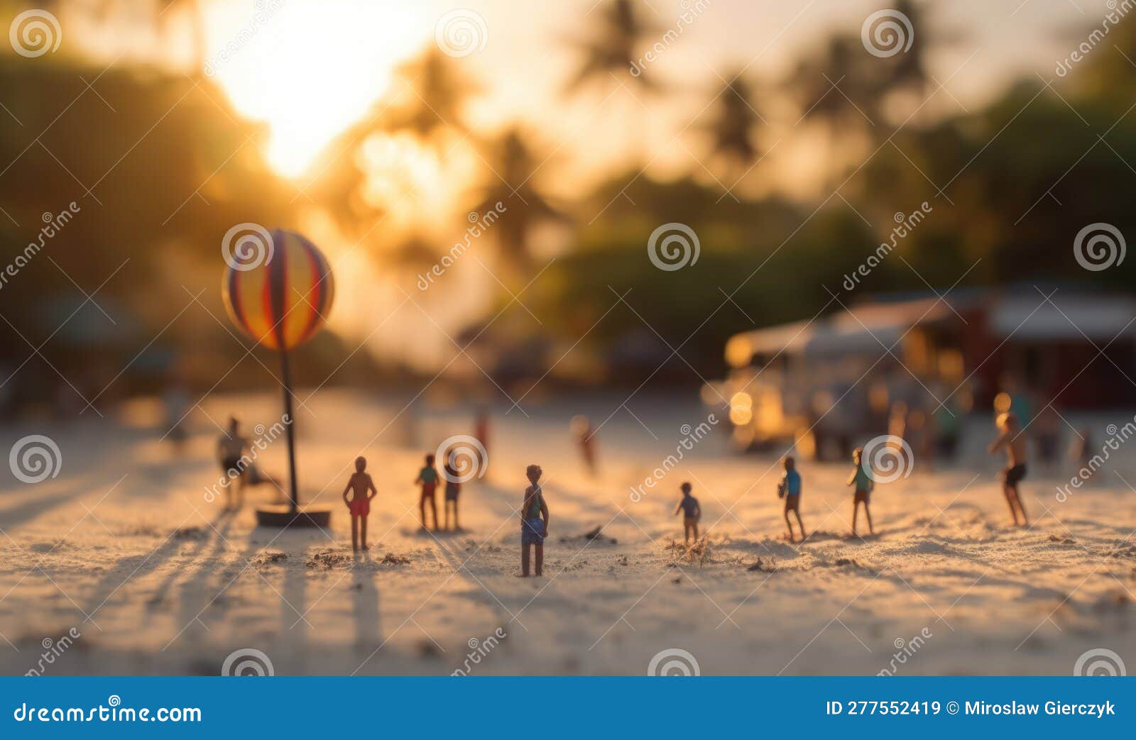 Tiny Deck Chairs and Umbrellas on the Beach Stock Illustration - Illustration of people, resort ...