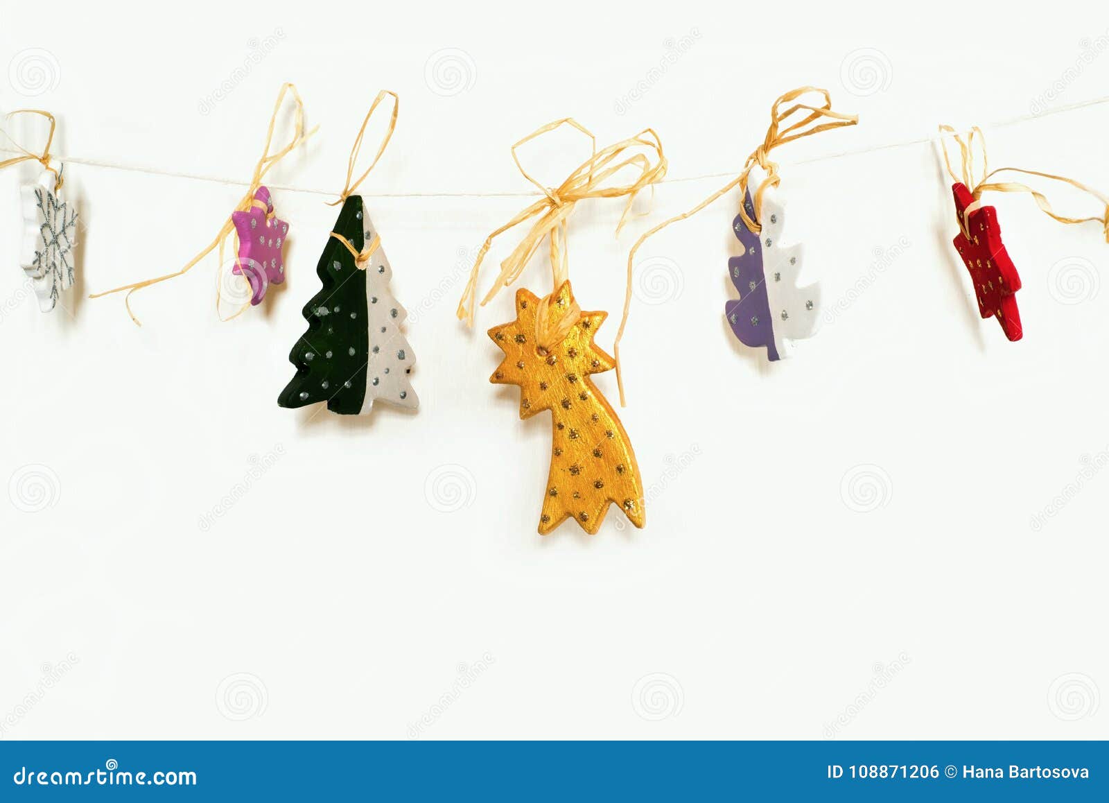 Tiny Decorative Christmas Bauble on String. Stock Photo - Image of ...