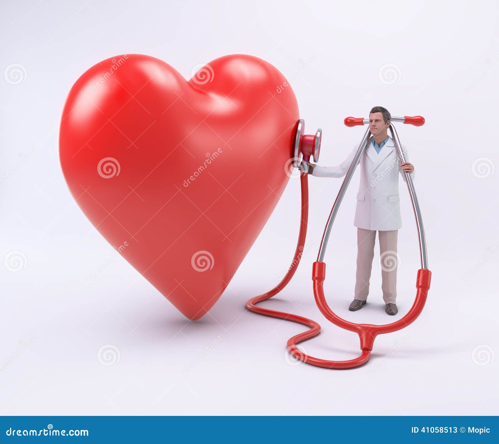Tiny Doctor Examining a Heart Stock Image - Image of clinic, emergency ...