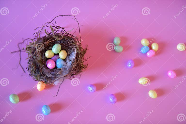 Tiny Easter Eggs stock image. Image of board, colorful - 268357913
