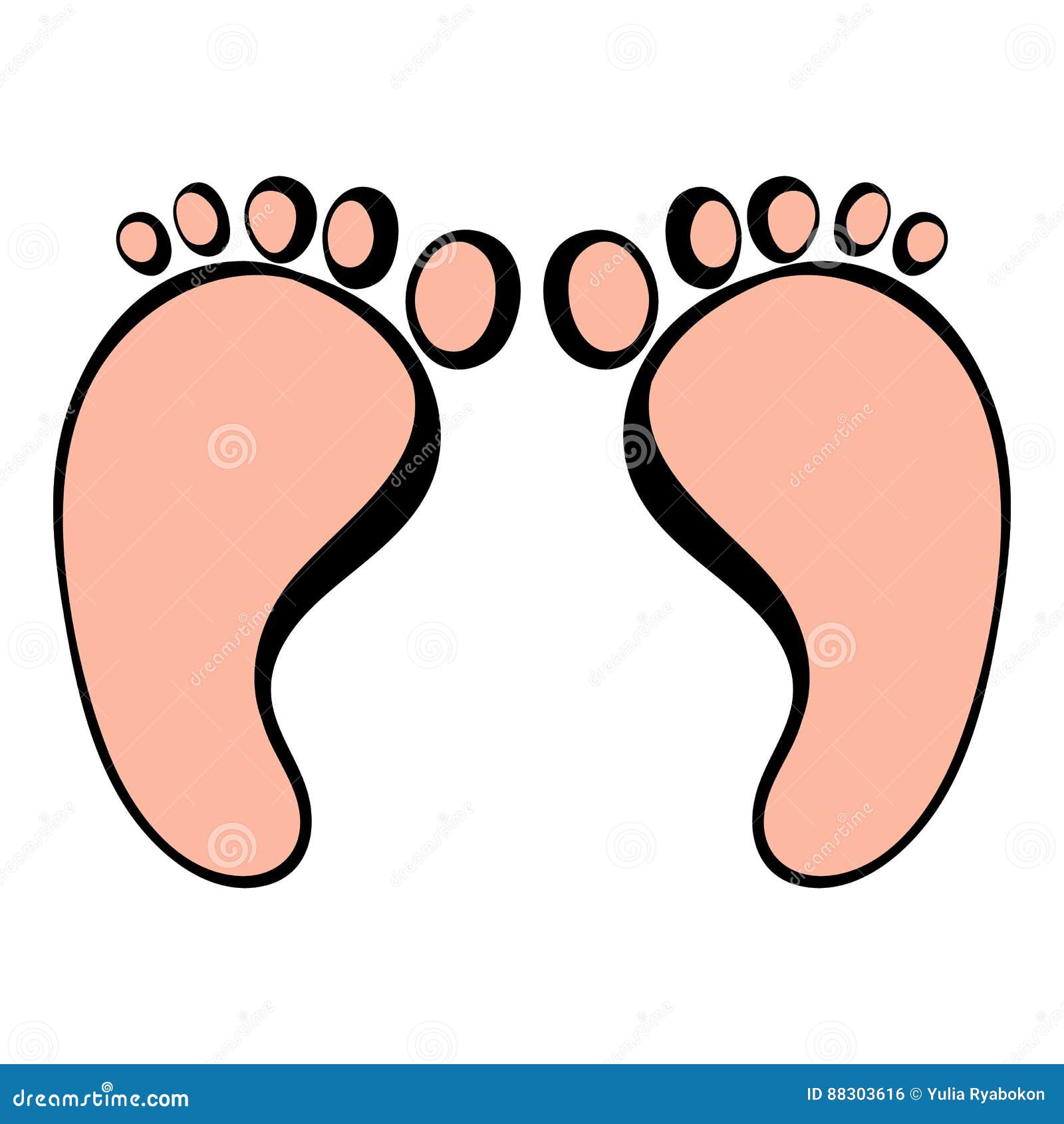 Tiny Feet of Newborn Icon, Icon Cartoon Stock Vector - Illustration of ...