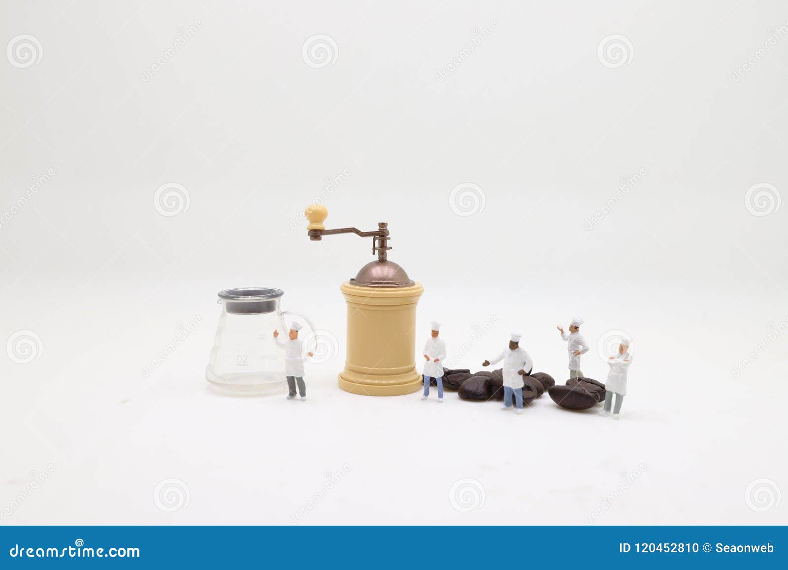 A Tiny Figure of Professional Coffee Maker Stock Photo - Image of ...