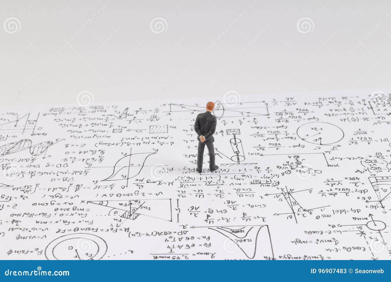 Tiny Figure Stands Near Math Formula Stock Image - Image of idea ...