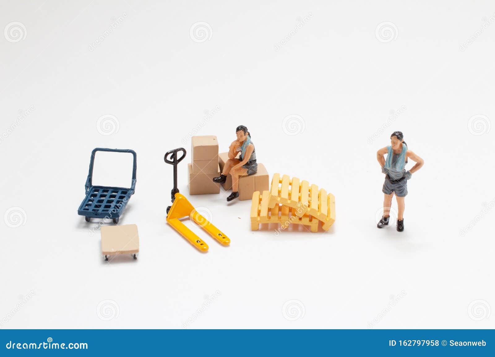 Tiny of Figure Worker, Construction and Hard Work Stock Photo - Image ...
