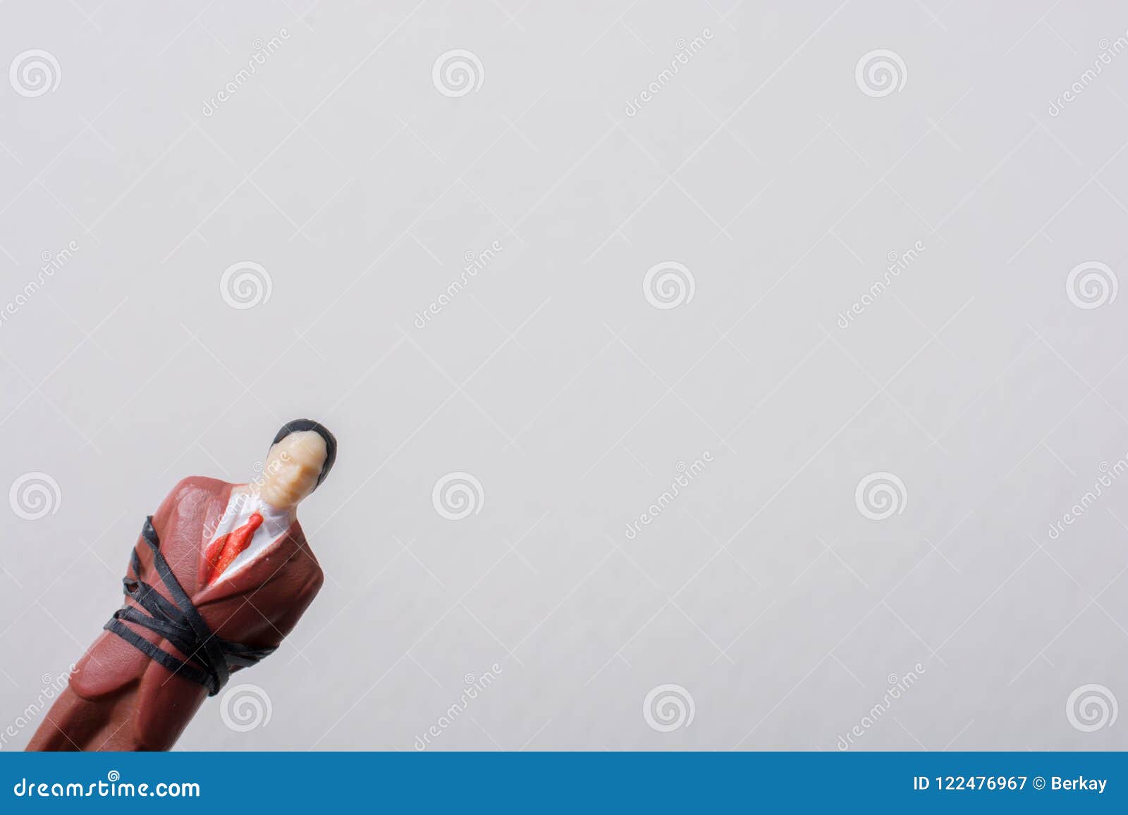 Tiny Figurine of Man Model Tied in Rope Stock Image - Image of ...