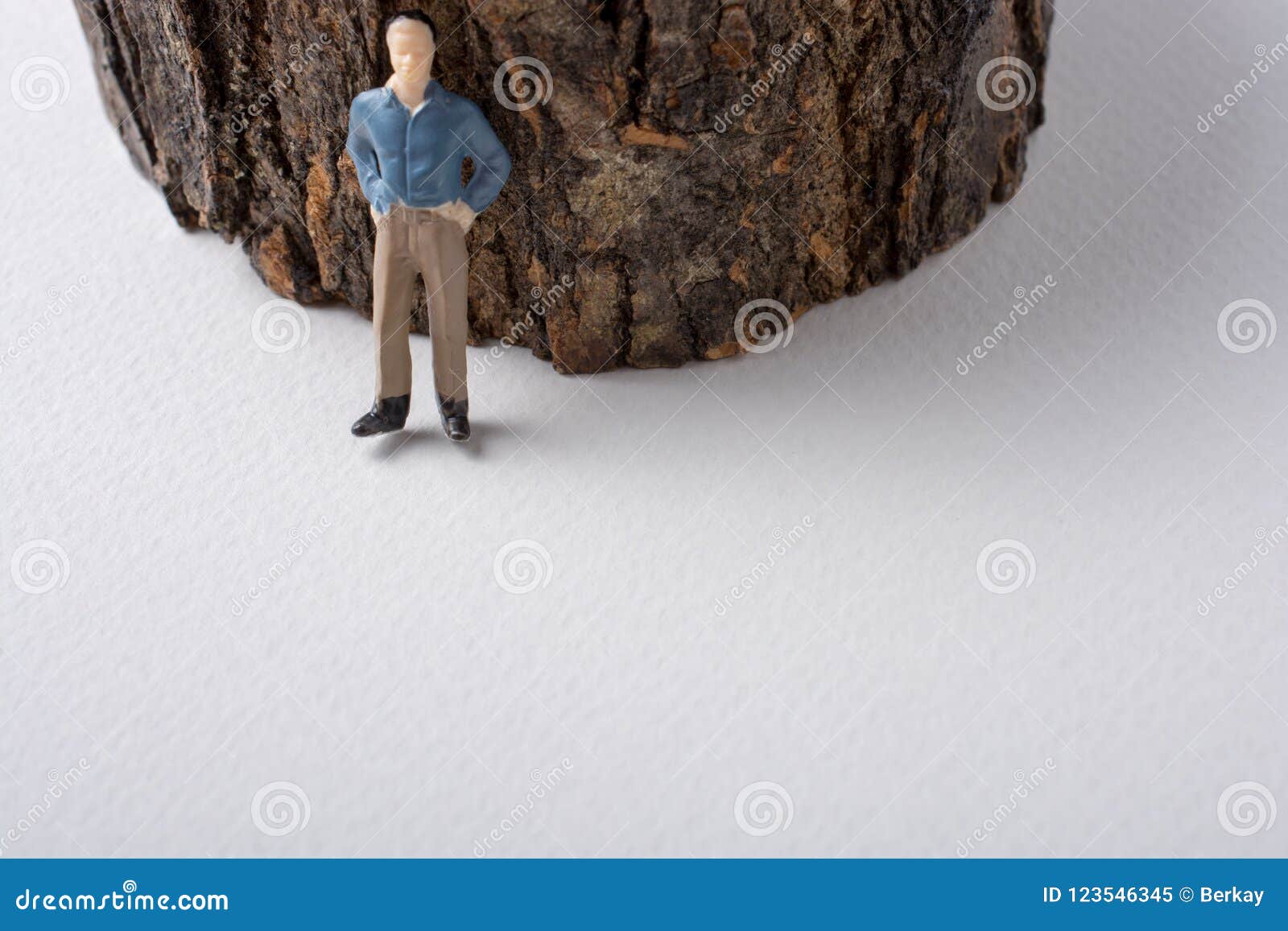 Tiny Figurine of Men Model beside a Tree Stock Image - Image of ...