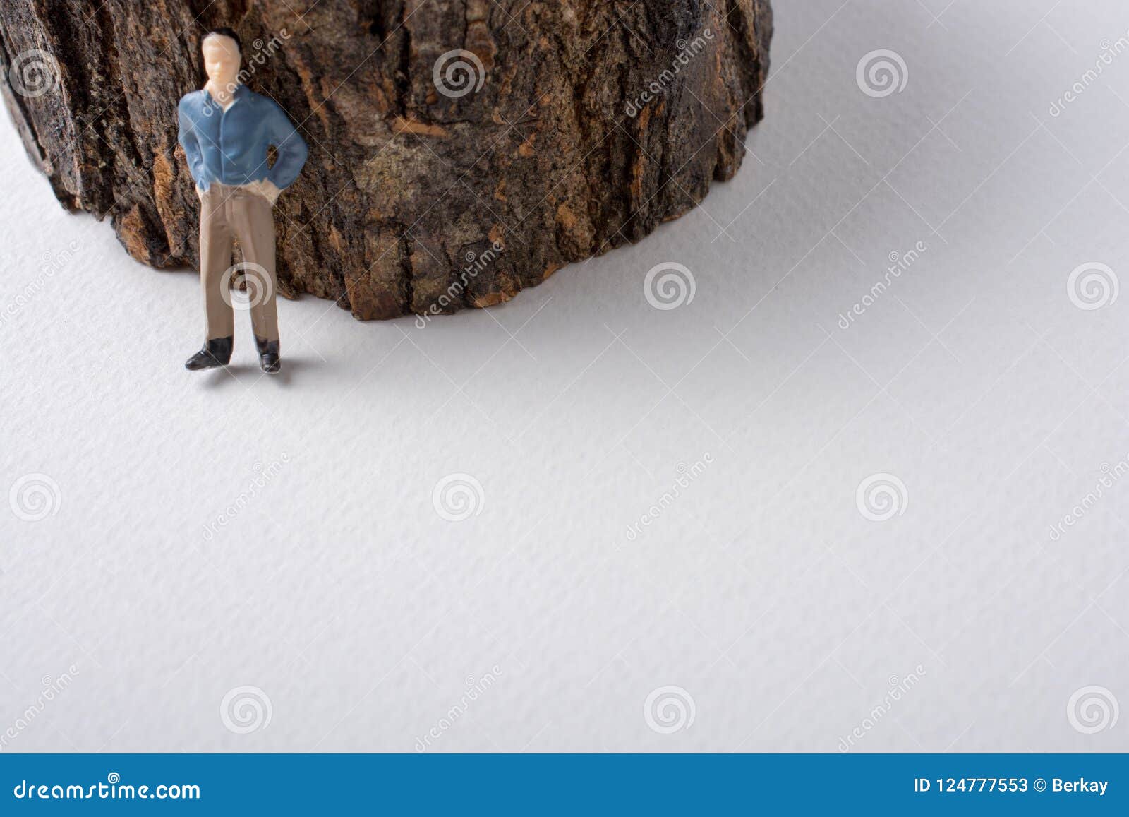 Tiny Figurine of Men Model beside a Tree Stock Image - Image of person ...