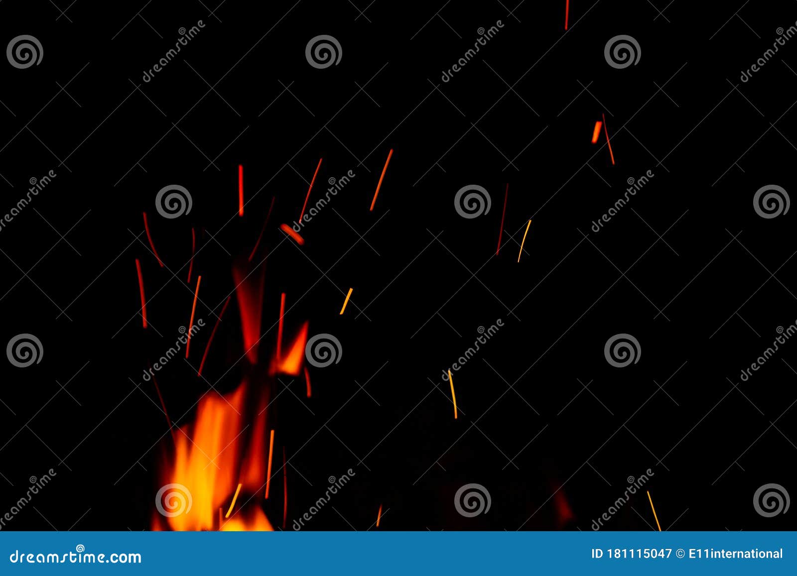 Tiny Fire Sparks for Digital Compositing on Black Background Stock ...