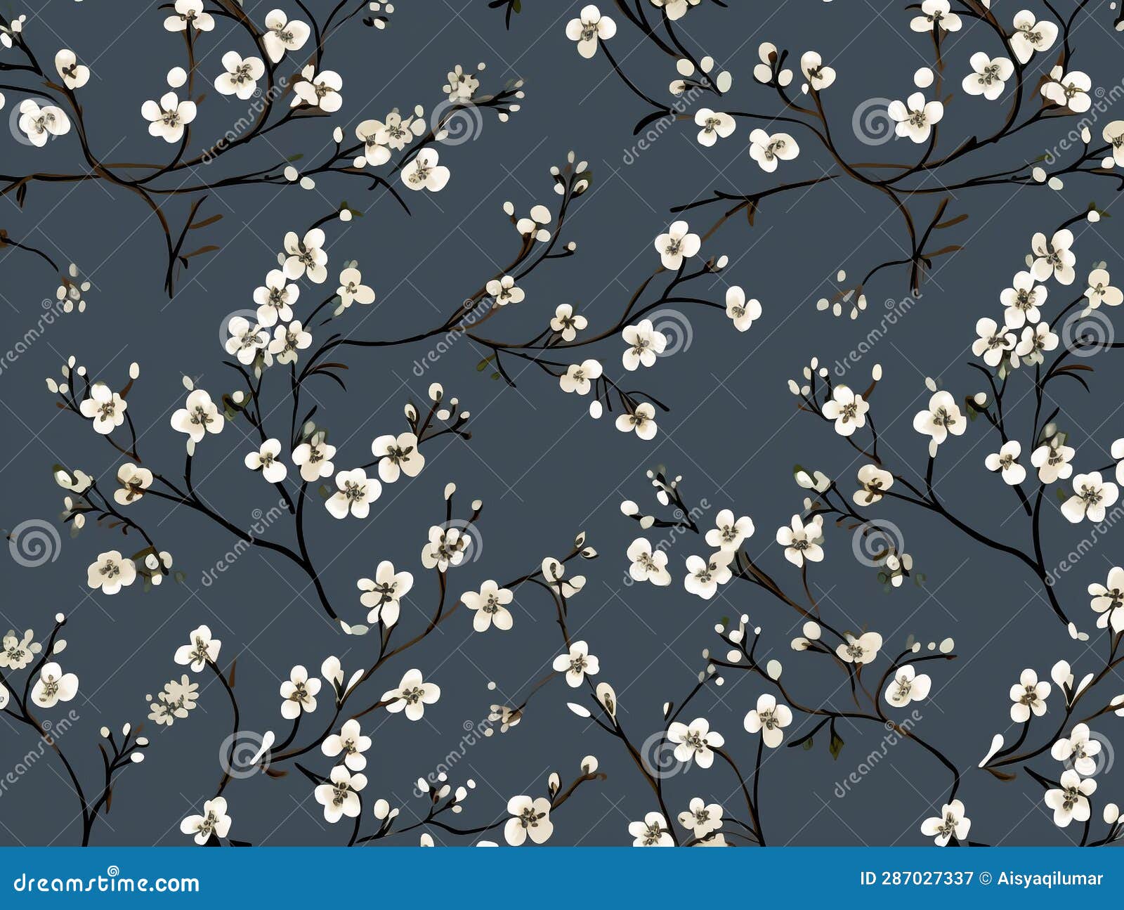 Tiny Flower Branches in a Bunch Placed at the Bottom Pattern. Stock ...