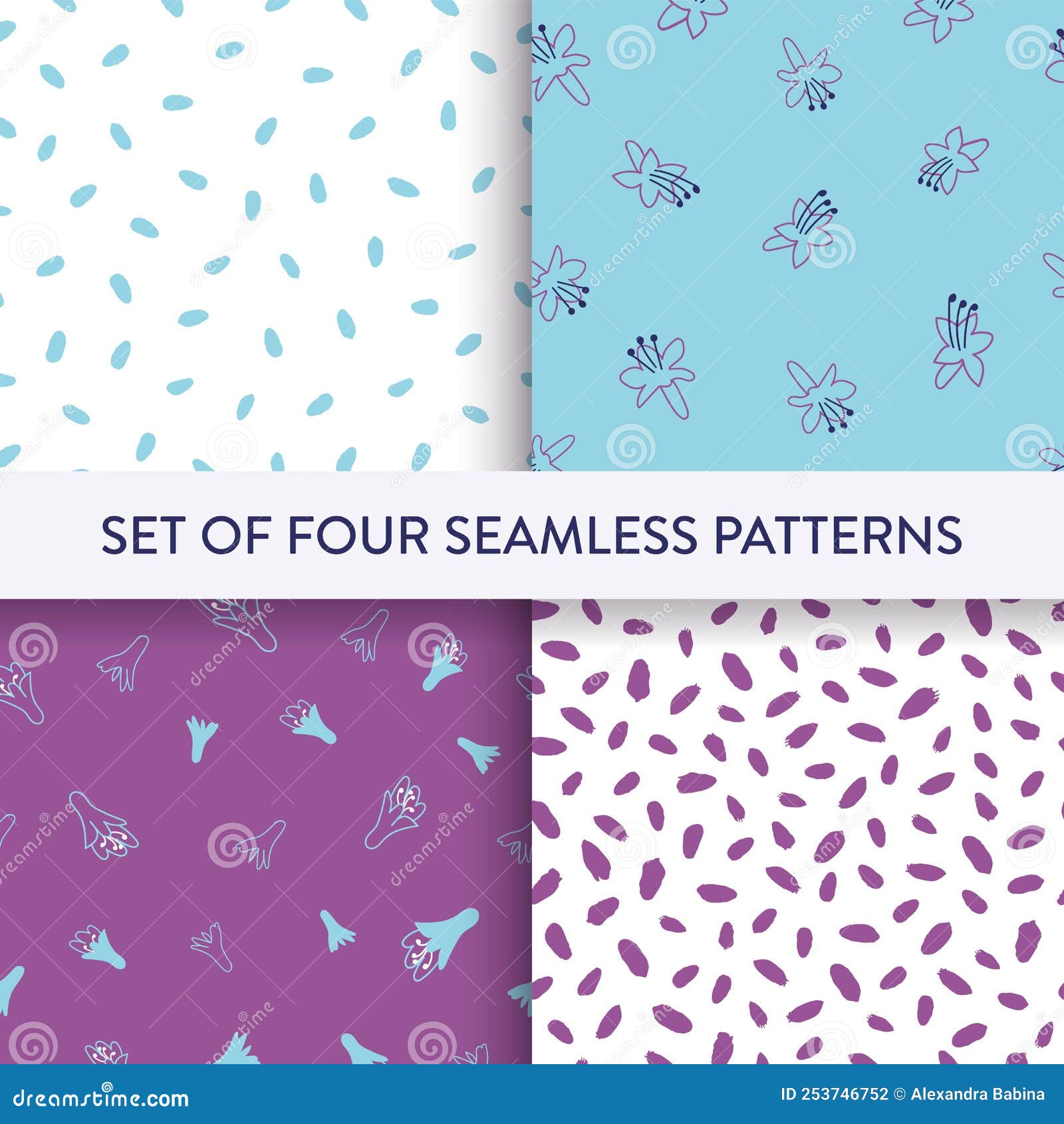 Tiny Flower, Spots Seamless Patterns Collection. Stock Vector ...