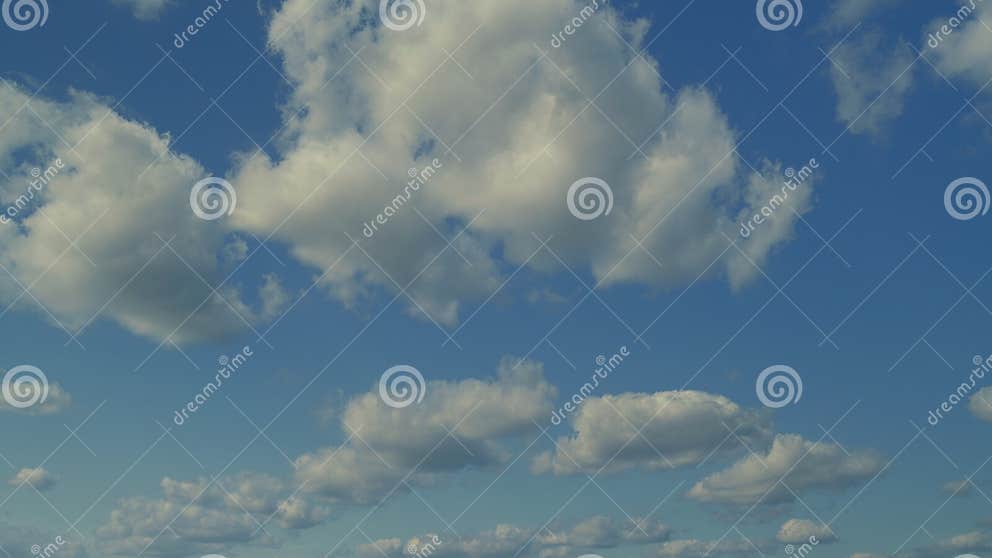 Tiny Fluffy Clouds in Sunny Day. Puffy Fluffy White Clouds. Cumulus Cloud Cloudscape. Atmosphere ...