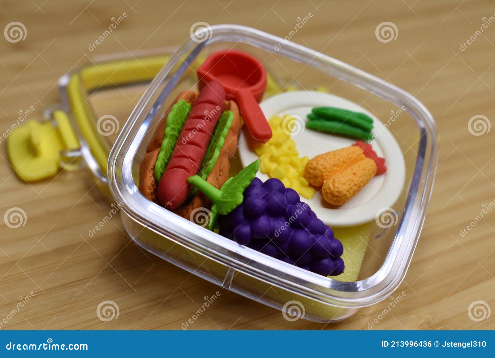 Tiny Food Eraser Set in Container Stock Photo - Image of eraser ...