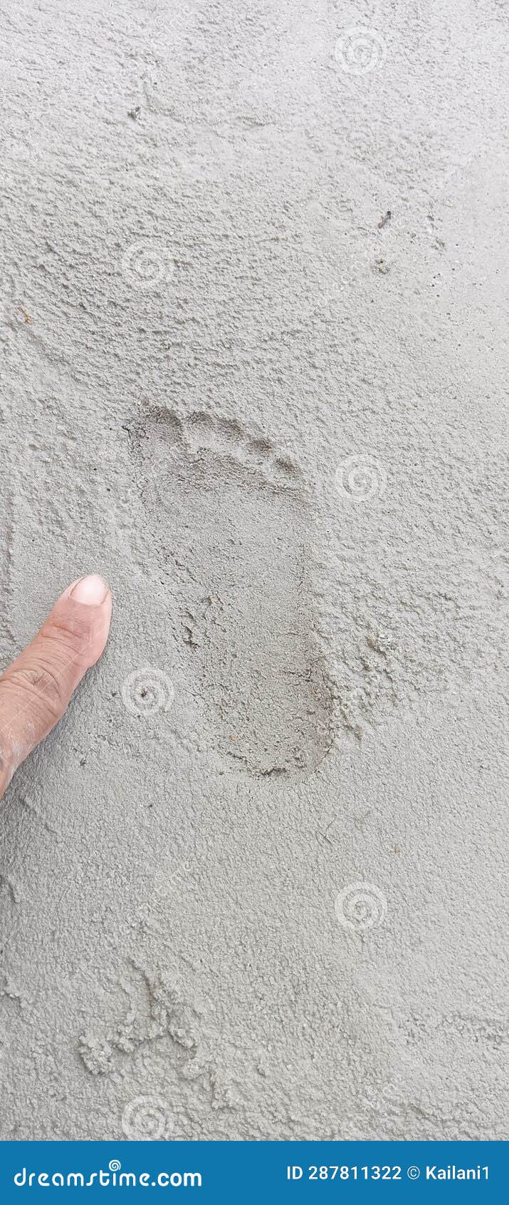 Tiny Footprints in Cement Somewhere Stock Photo - Image of tiny ...