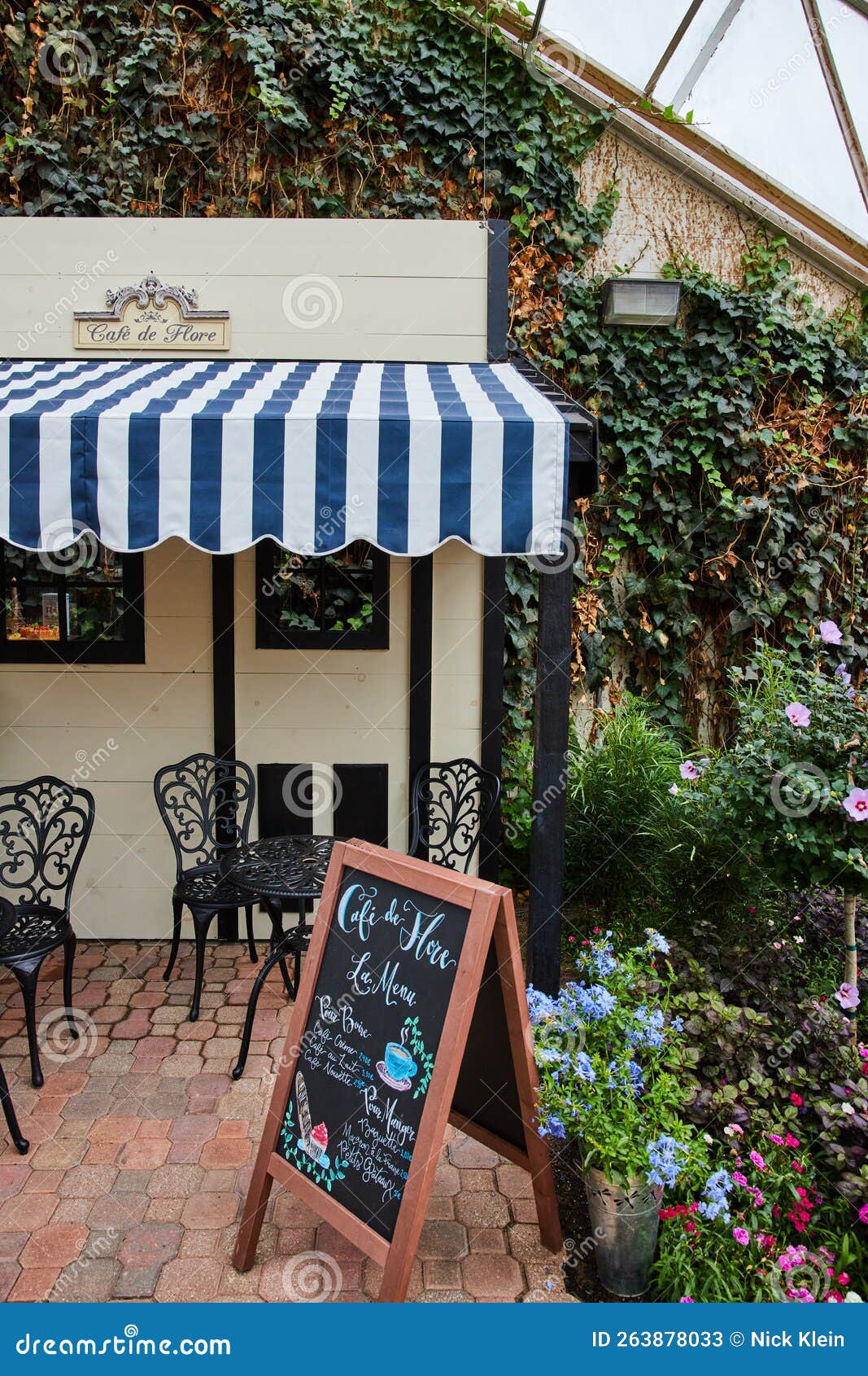 Tiny French Cafe Staged in American Botanical Gardens Stock Image ...