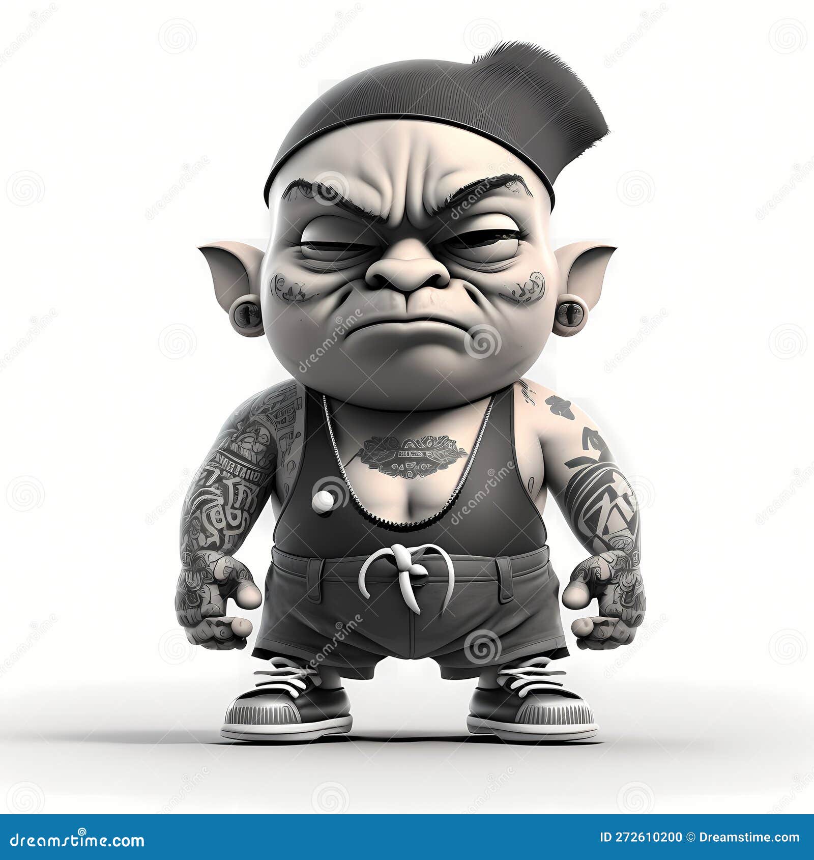 Tiny Gangster Full Tattoo. Generative AI Stock Illustration ...
