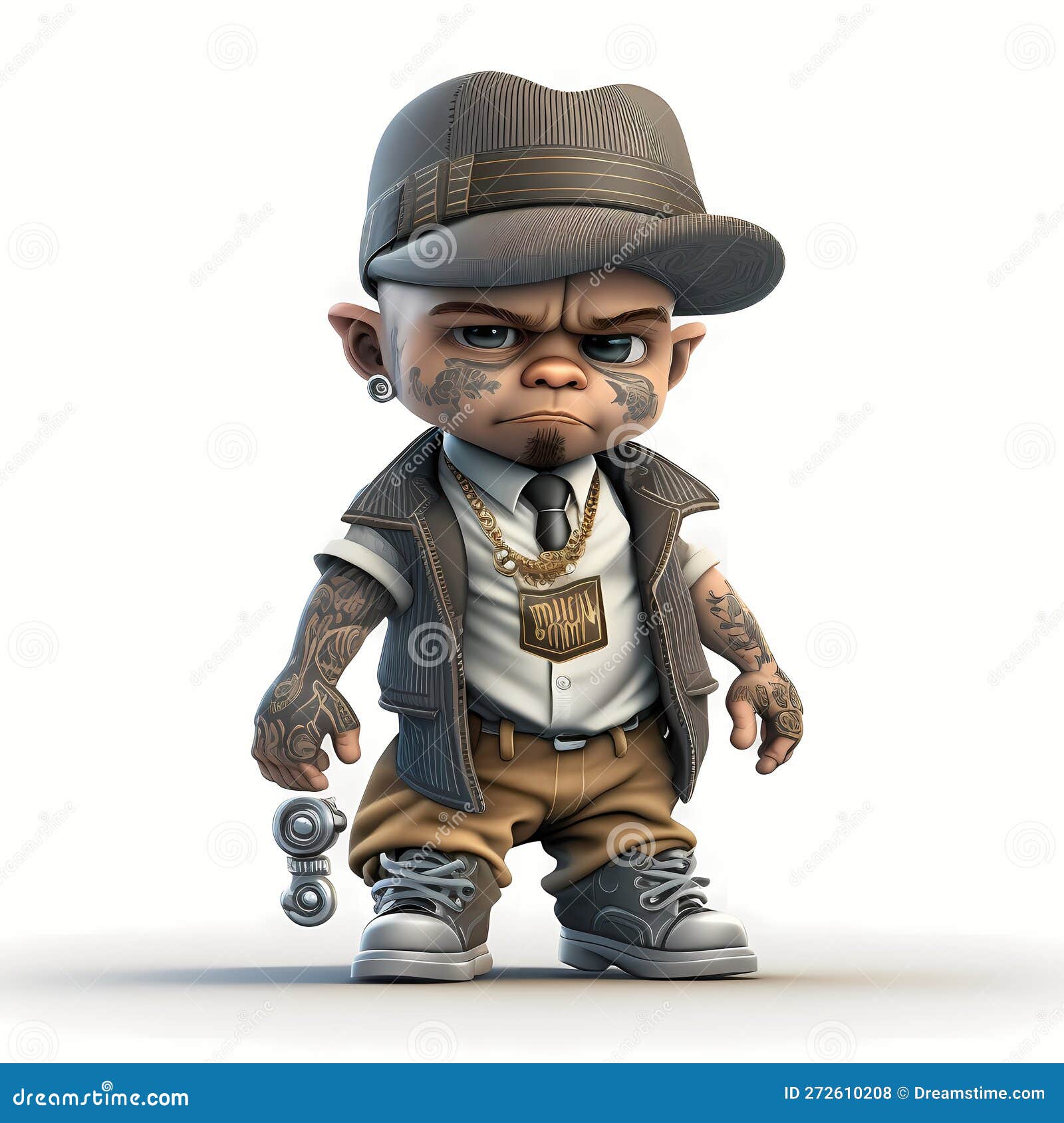 Tiny Gangster Full Tattoo. Generative AI Stock Illustration ...