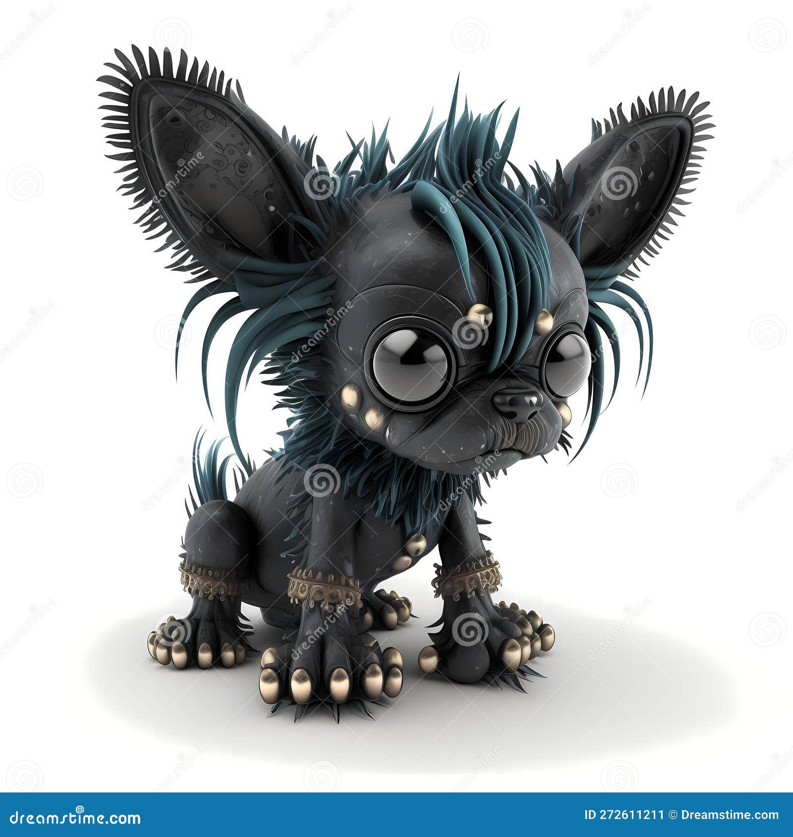 Tiny Gothic Monster Dog. Generative AI Stock Illustration ...