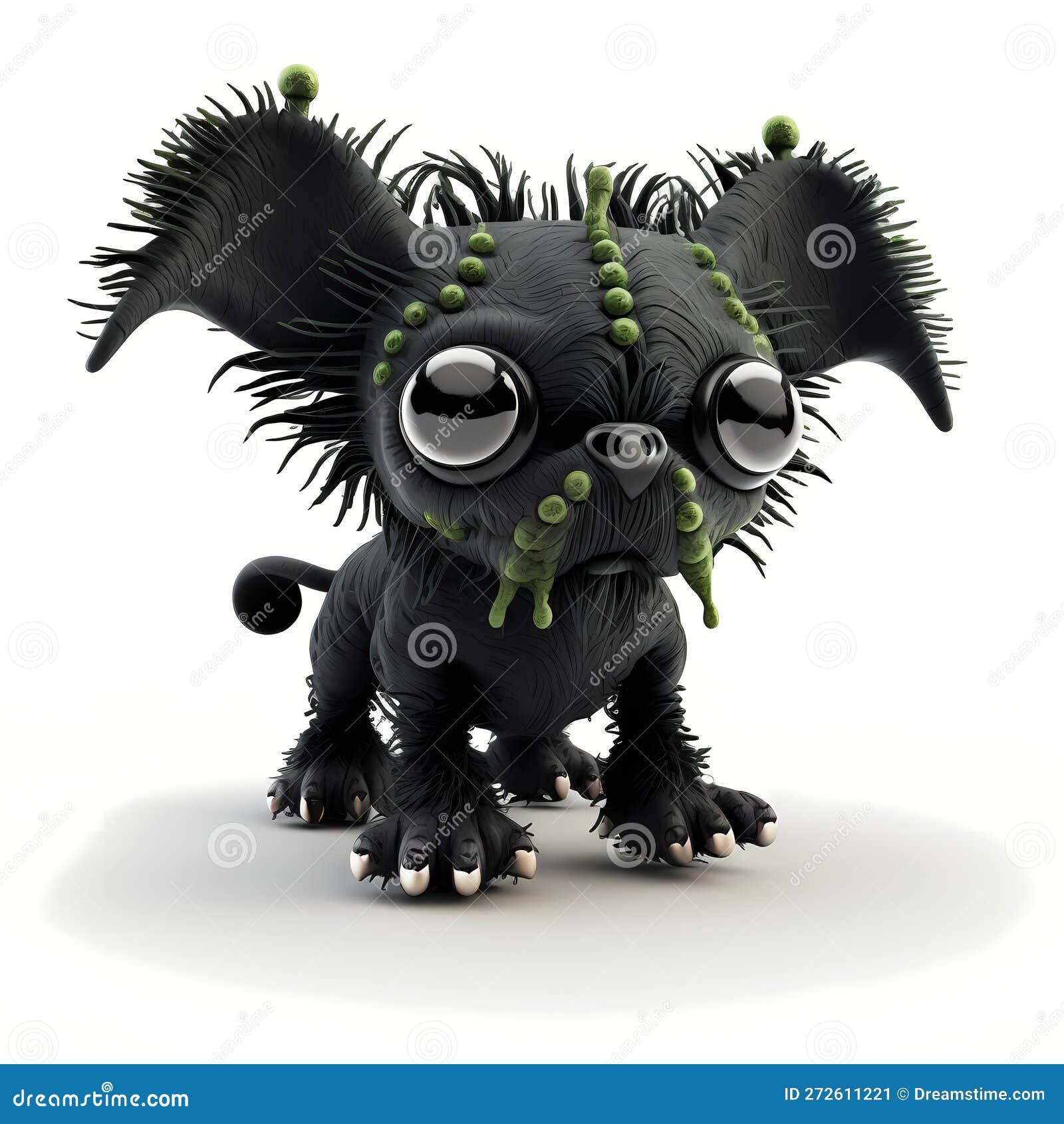 Tiny Gothic Monster Dog. Generative AI Stock Illustration ...