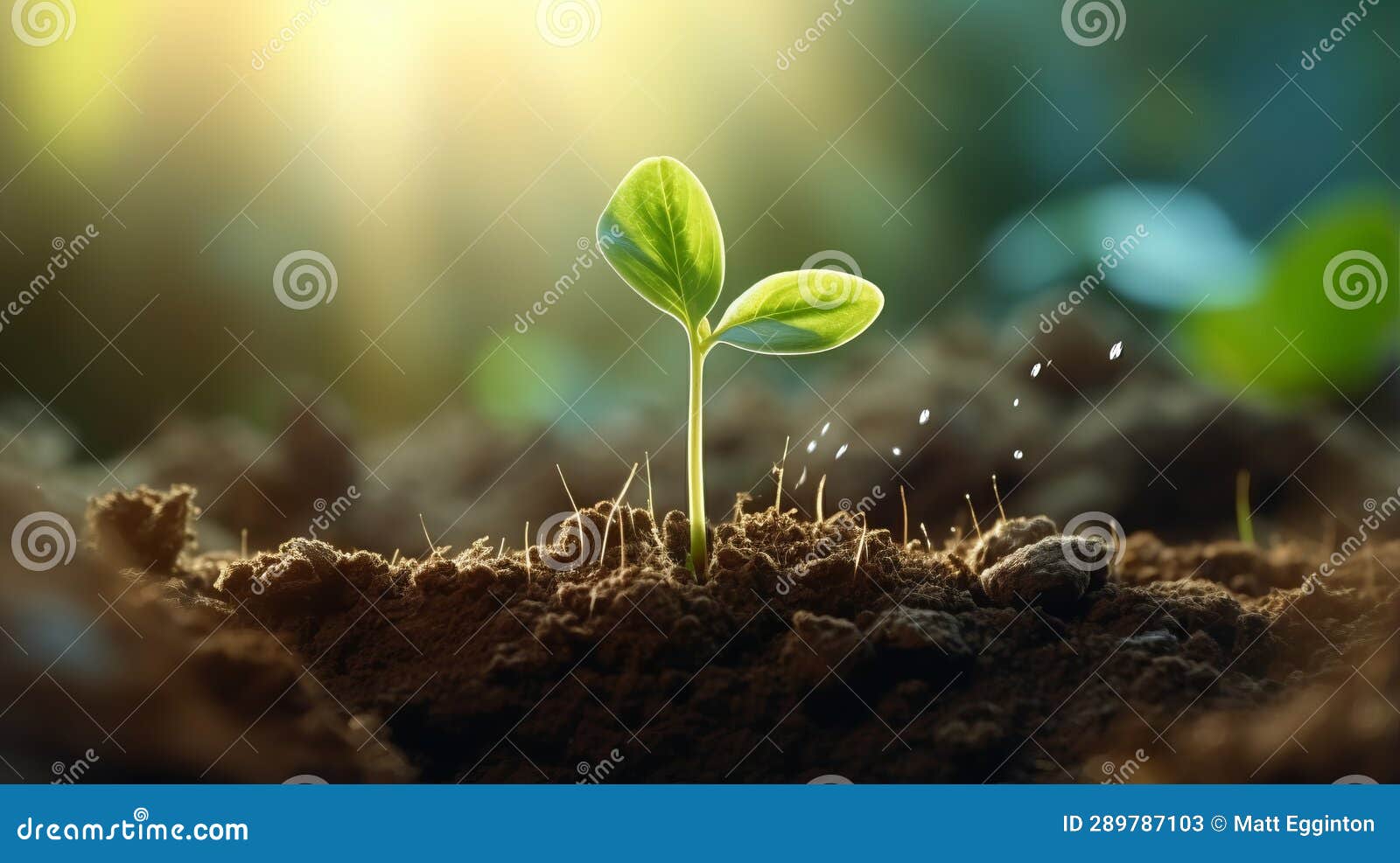 A Tiny Green Plant Sprouting from the Earth Stock Illustration ...