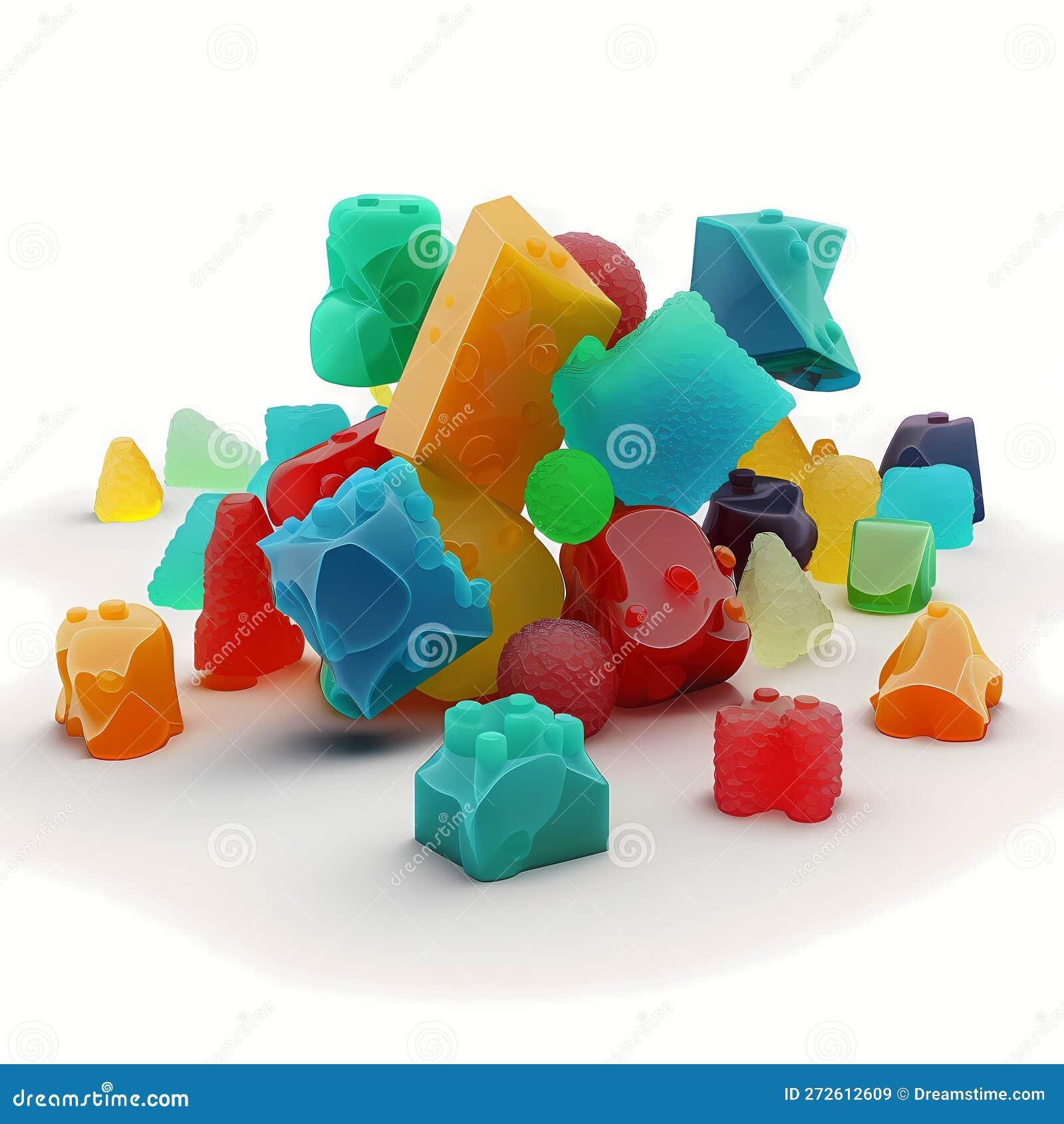 Tiny Gummies 3D Illustration. Generative AI Stock Illustration ...