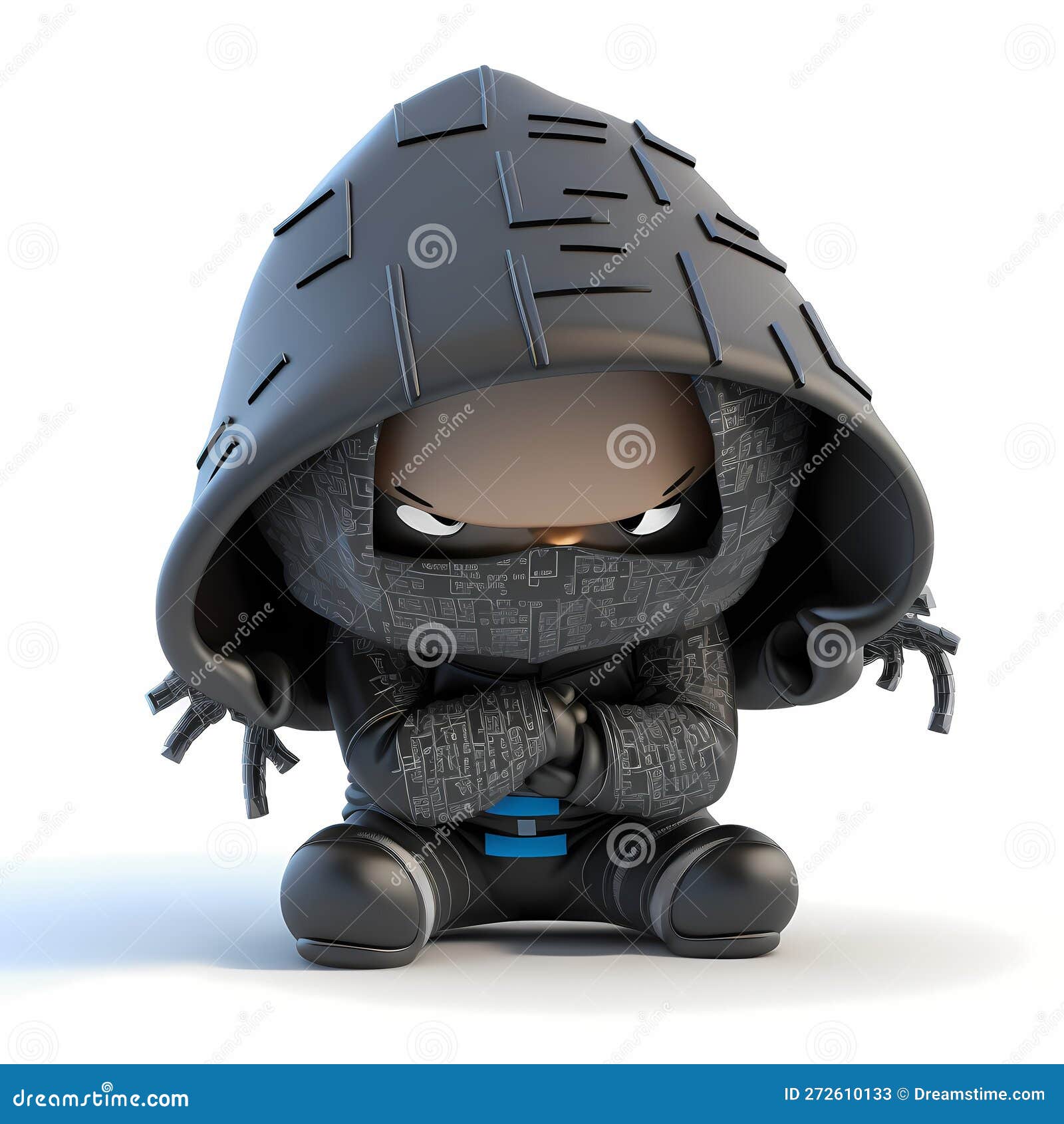 Tiny Hacker Man Character . Generative AI Stock Illustration ...