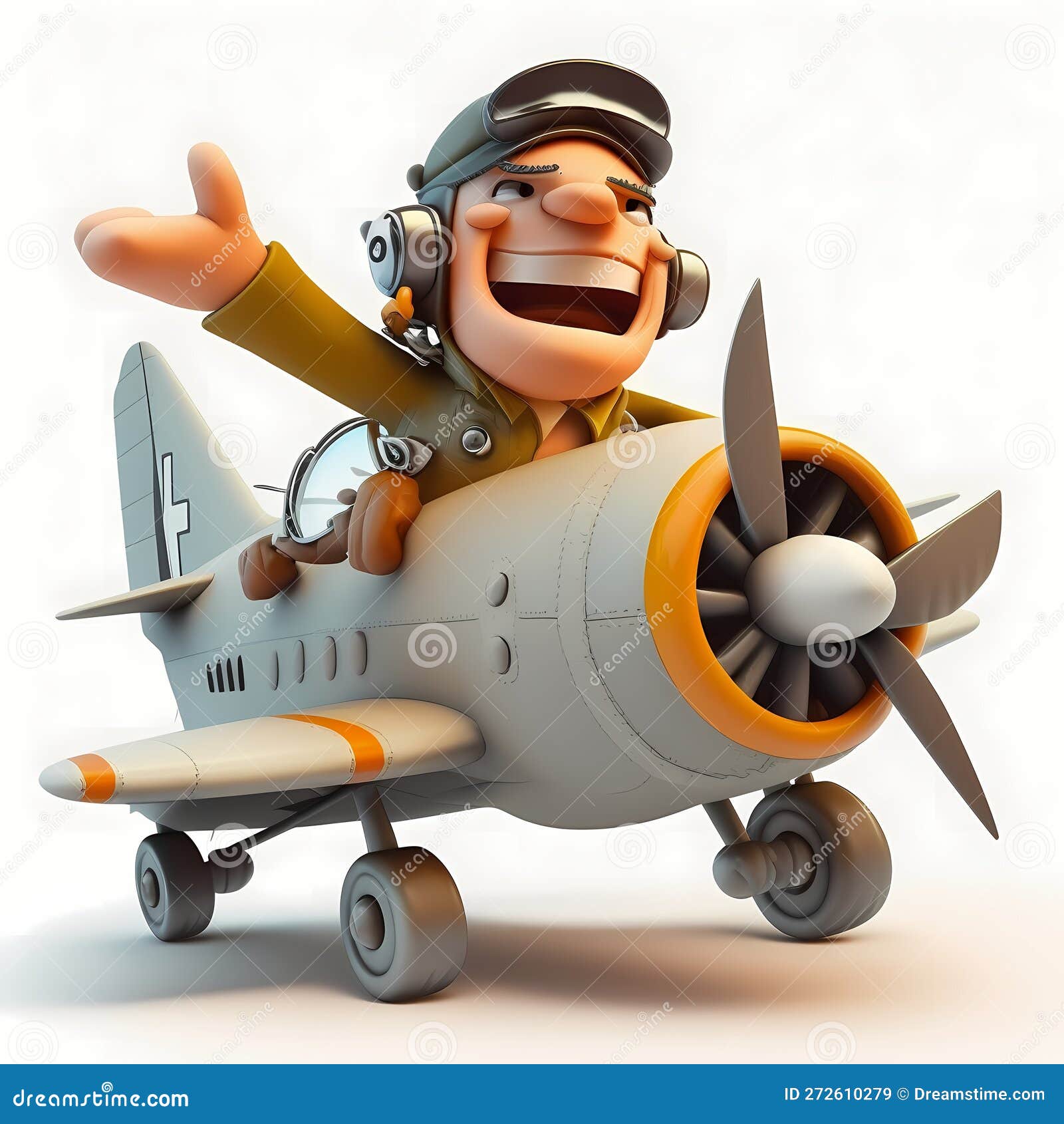 Tiny Happy Pilot. Generative AI Stock Illustration - Illustration of ...
