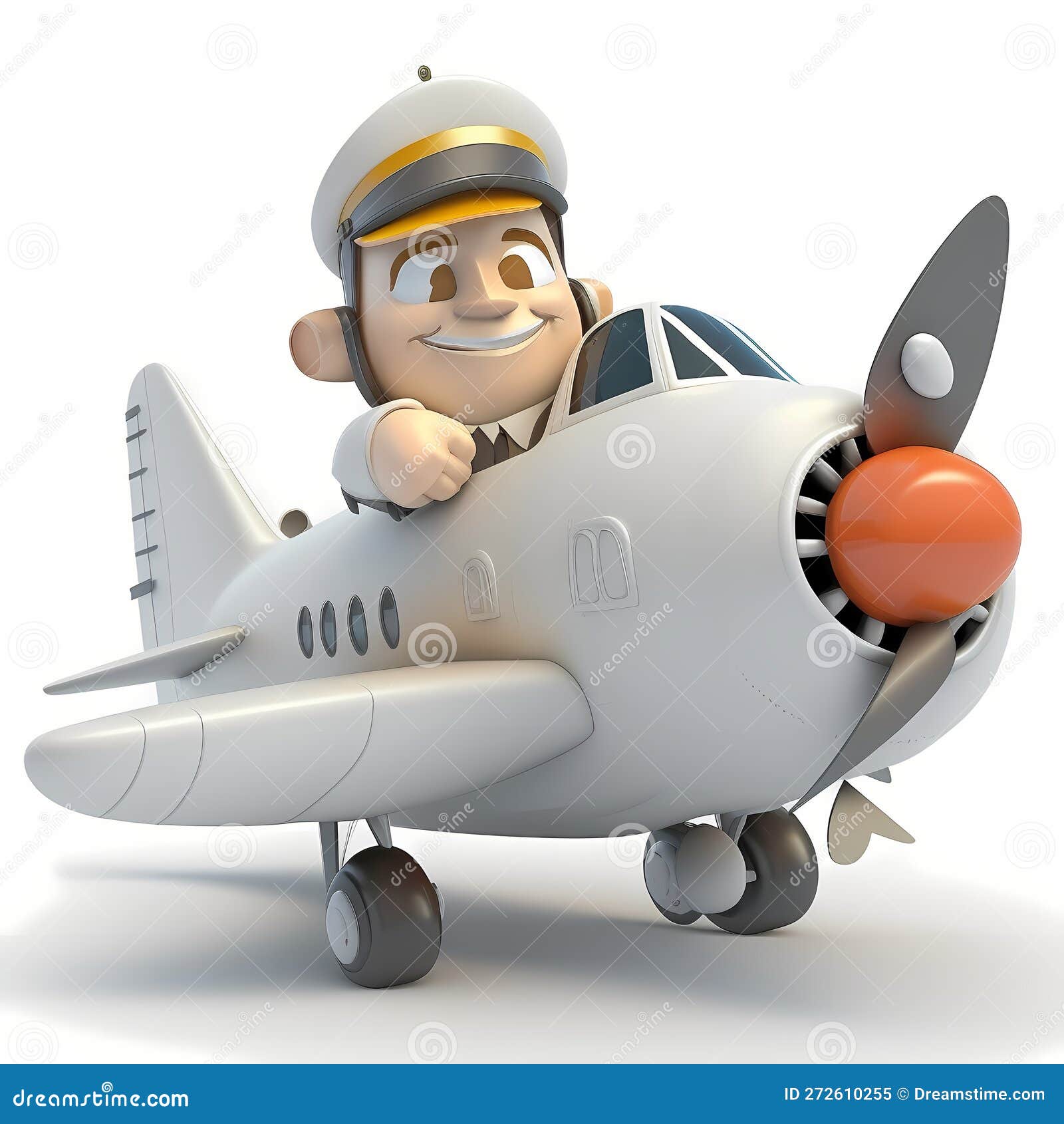 Tiny Happy Pilot. Generative AI Stock Illustration - Illustration of ...