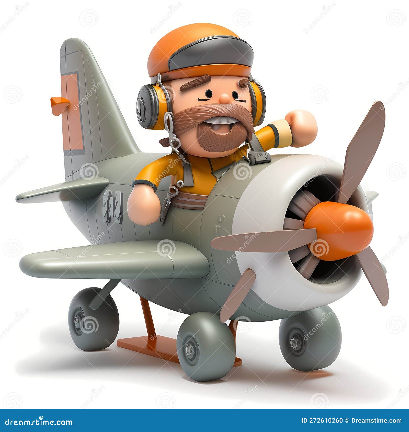 Tiny Happy Pilot. Generative AI Stock Illustration - Illustration of ...