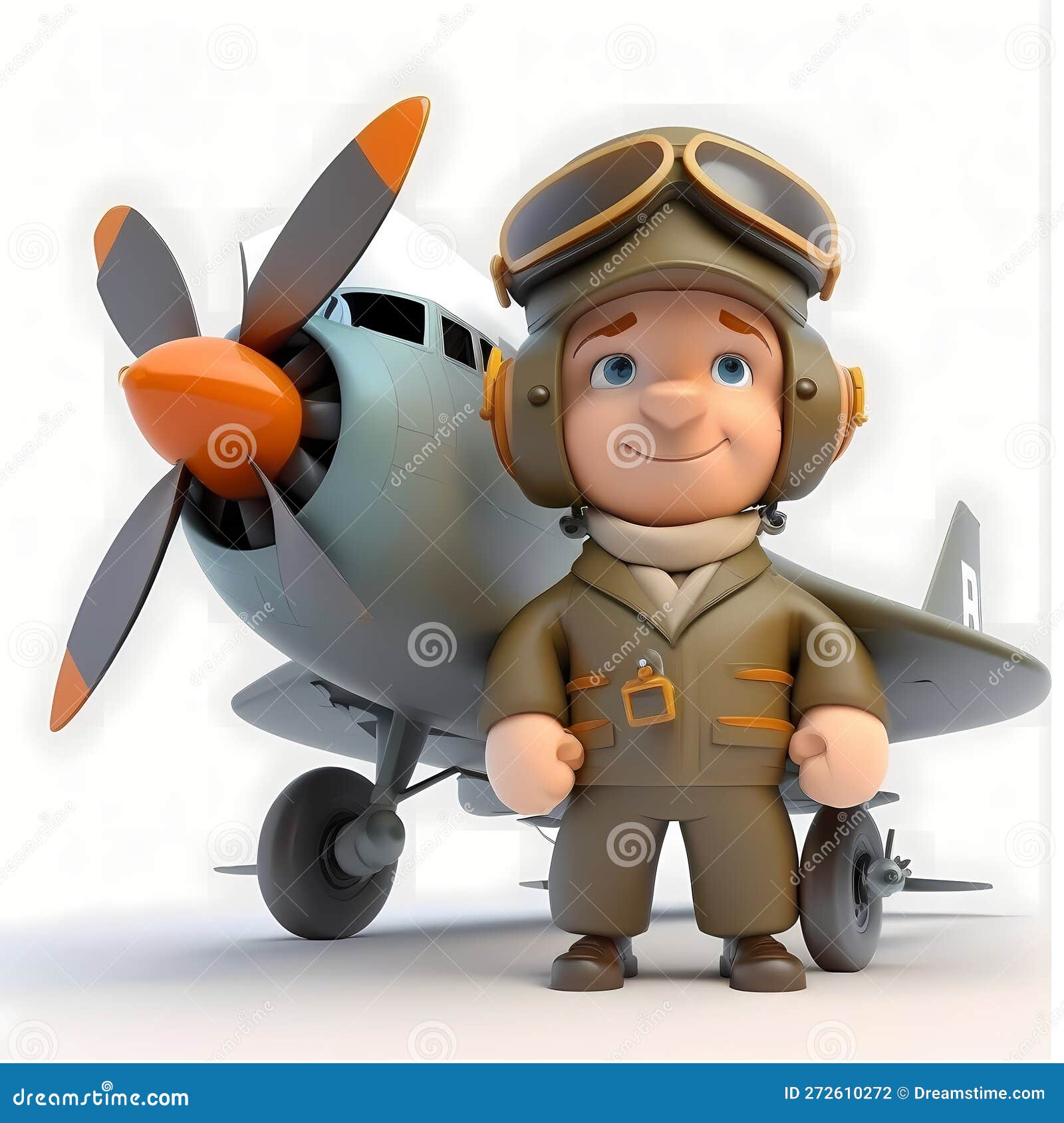 Tiny Happy Pilot. Generative AI Stock Illustration - Illustration of ...