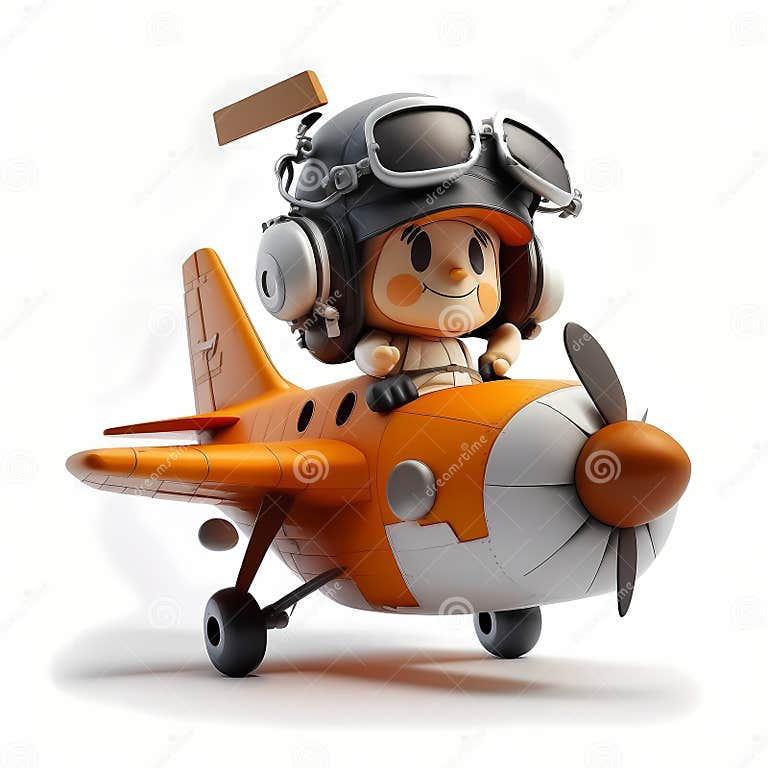 Tiny Happy Pilot. Generative AI Stock Illustration - Illustration of ...