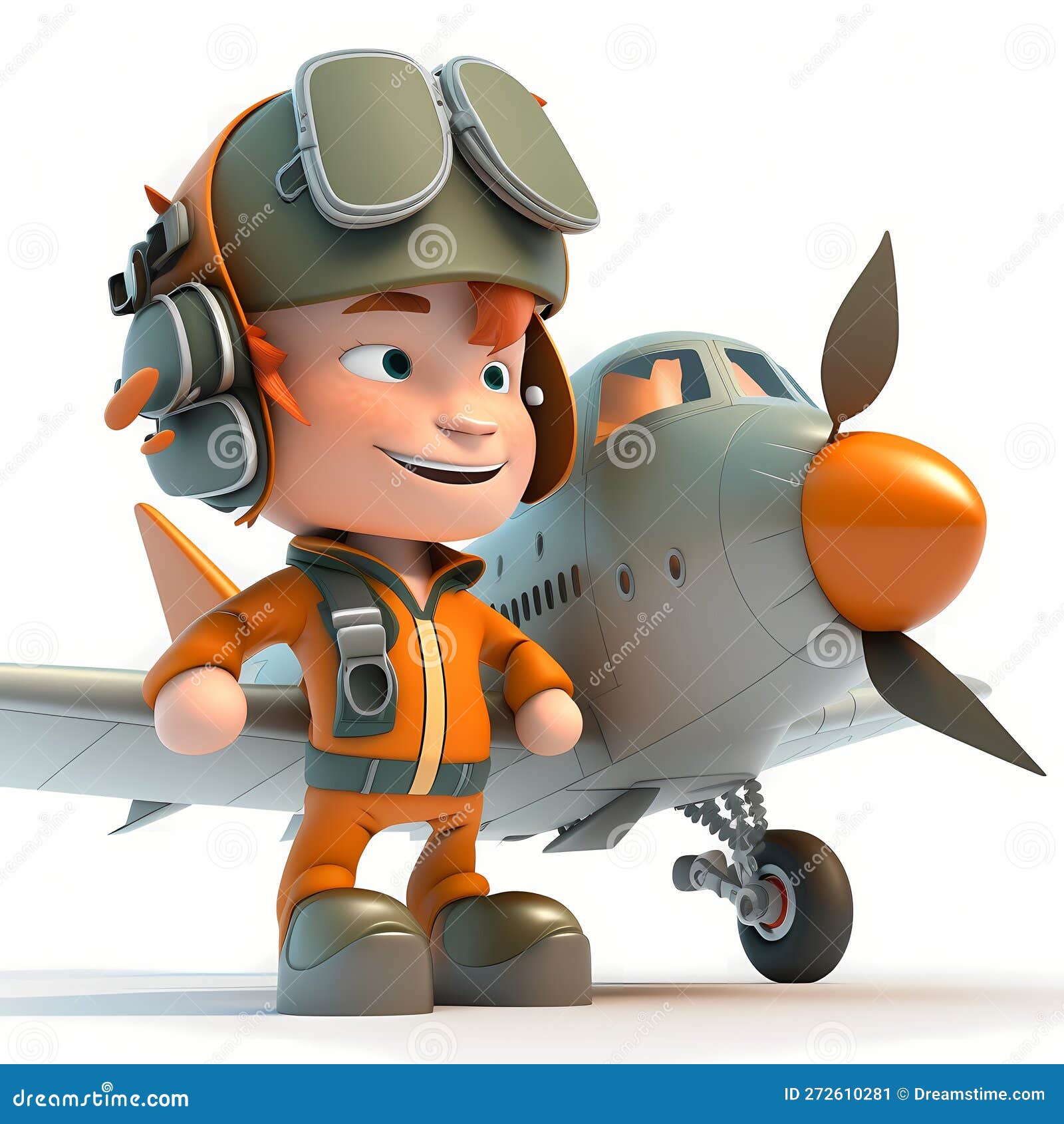 Tiny Happy Pilot. Generative AI Stock Illustration - Illustration of ...