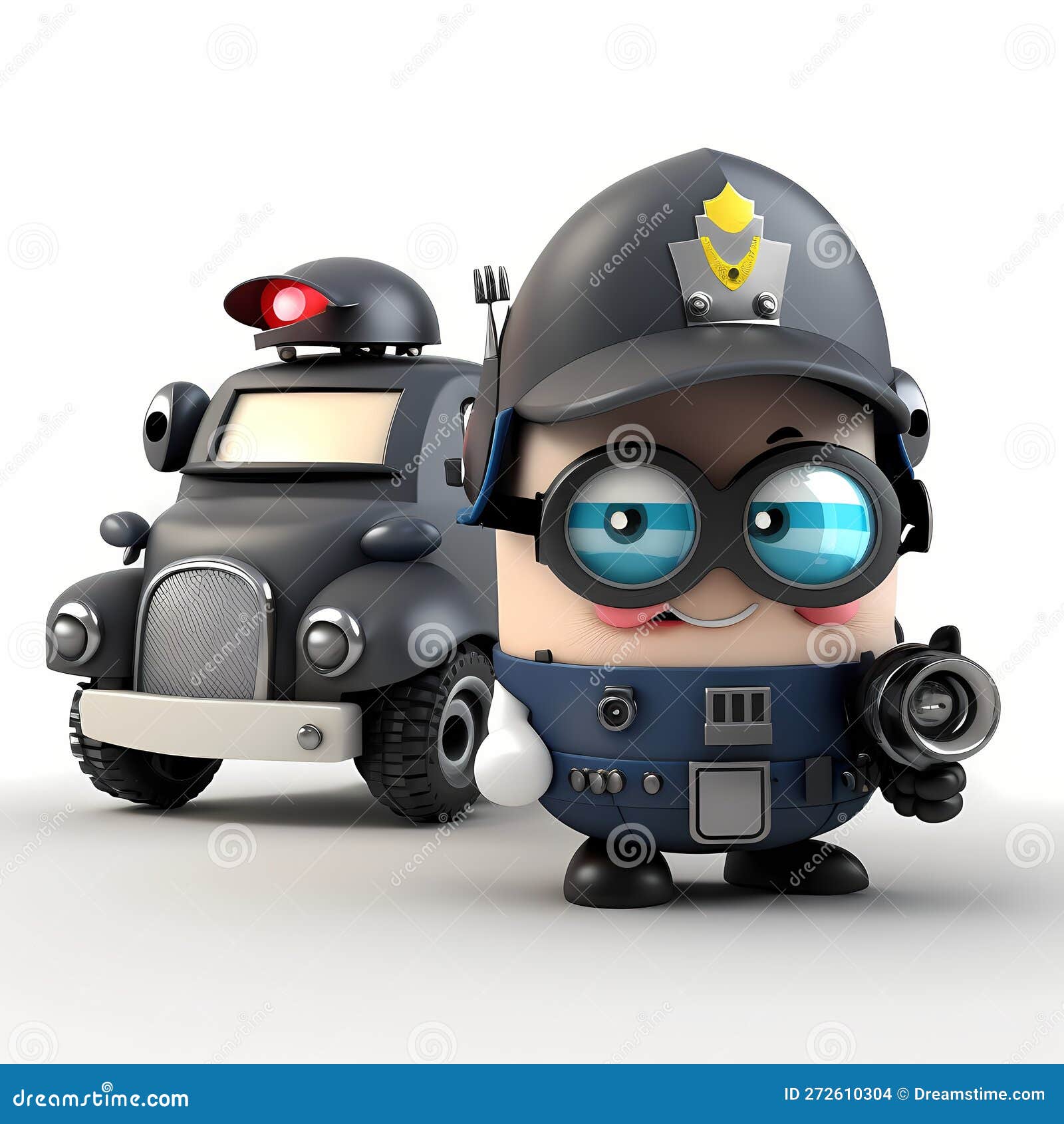 Tiny Happy Police. Generative AI Stock Illustration - Illustration of ...