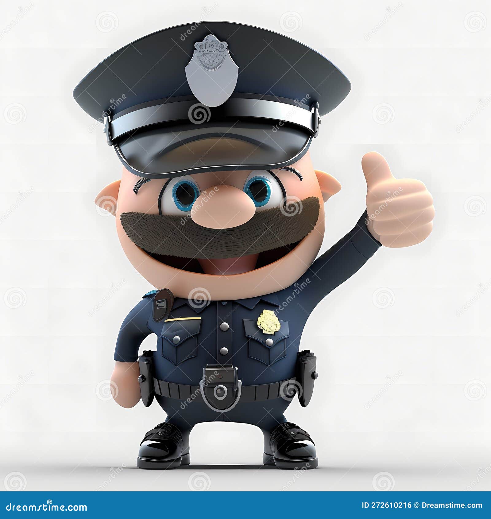 Tiny Policeman Character. Generative AI Stock Illustration ...