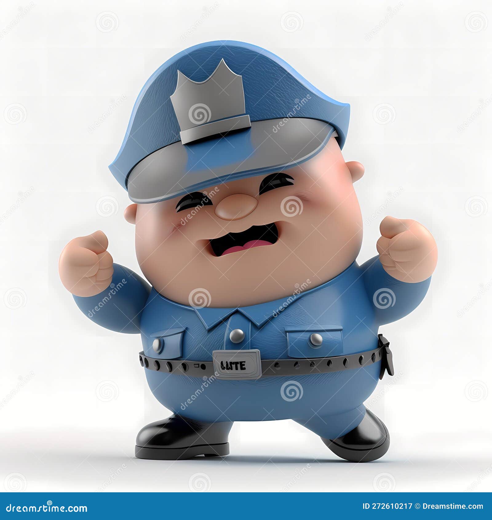 Tiny Policeman Character. Generative AI Stock Illustration ...