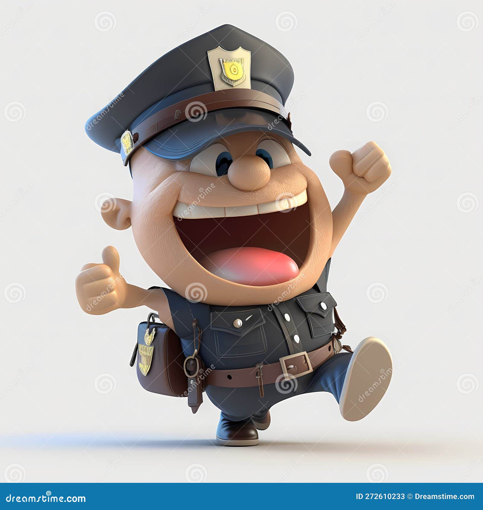 Tiny Policeman Character. Generative AI Stock Illustration ...