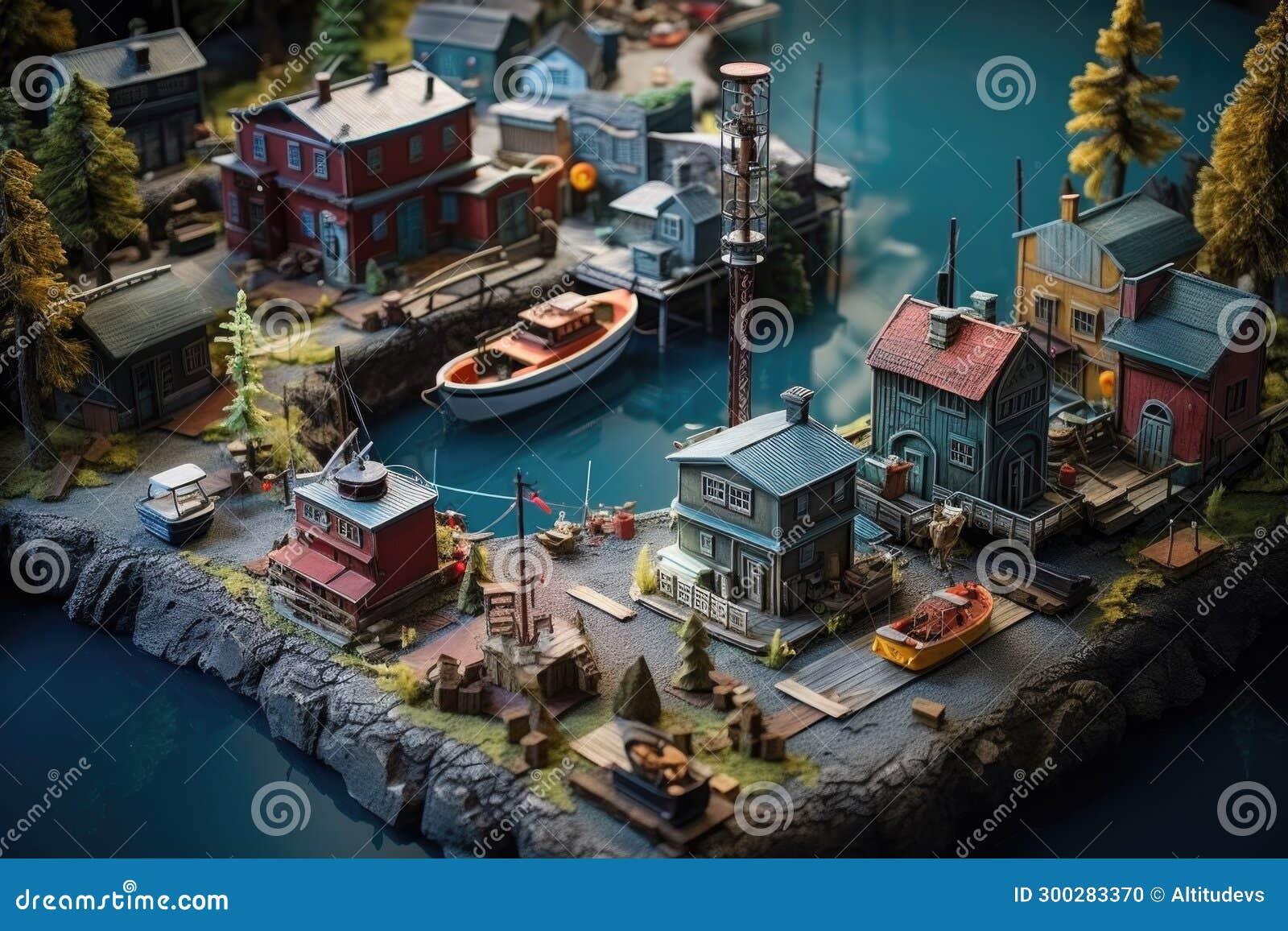 Tiny Harbor with Small Boats and Docks Stock Photo - Image of tranquil ...