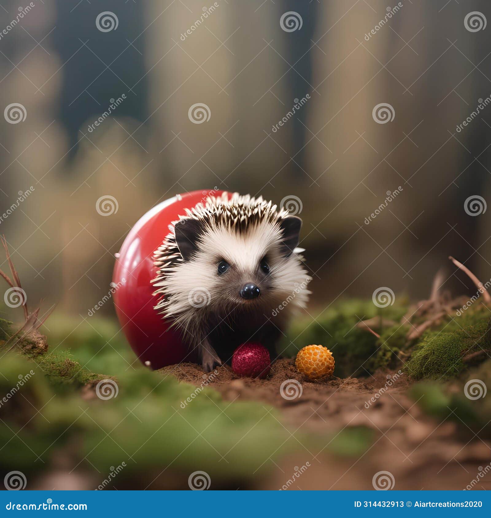 A Tiny Hedgehog Rolling into a Ball, with Its Spikes Sticking Out3 ...