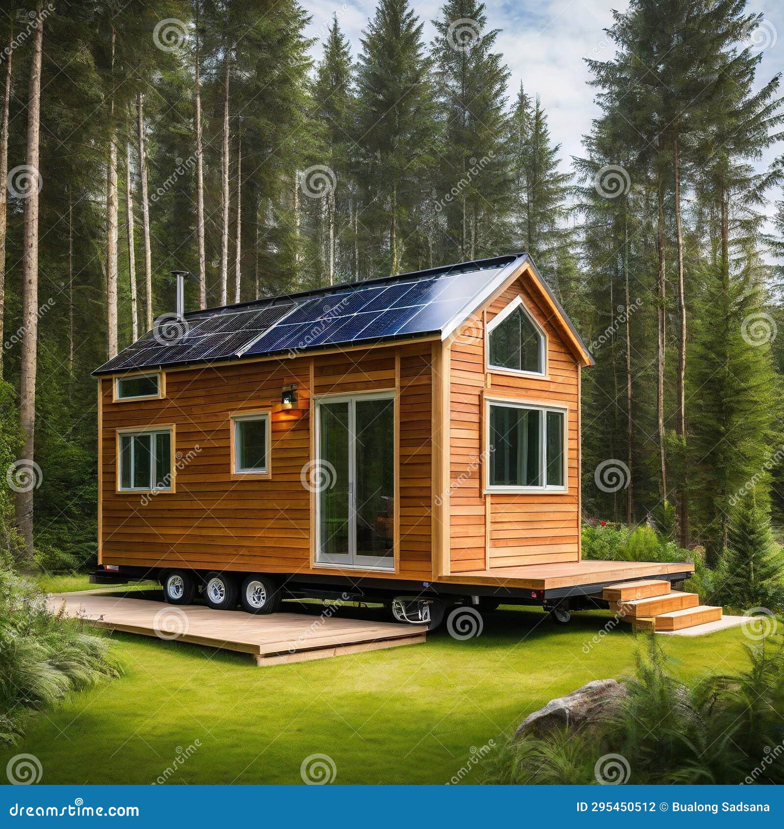 Tiny House with Amazing Design on a Beautiful Stock Illustration - Illustration of real ...