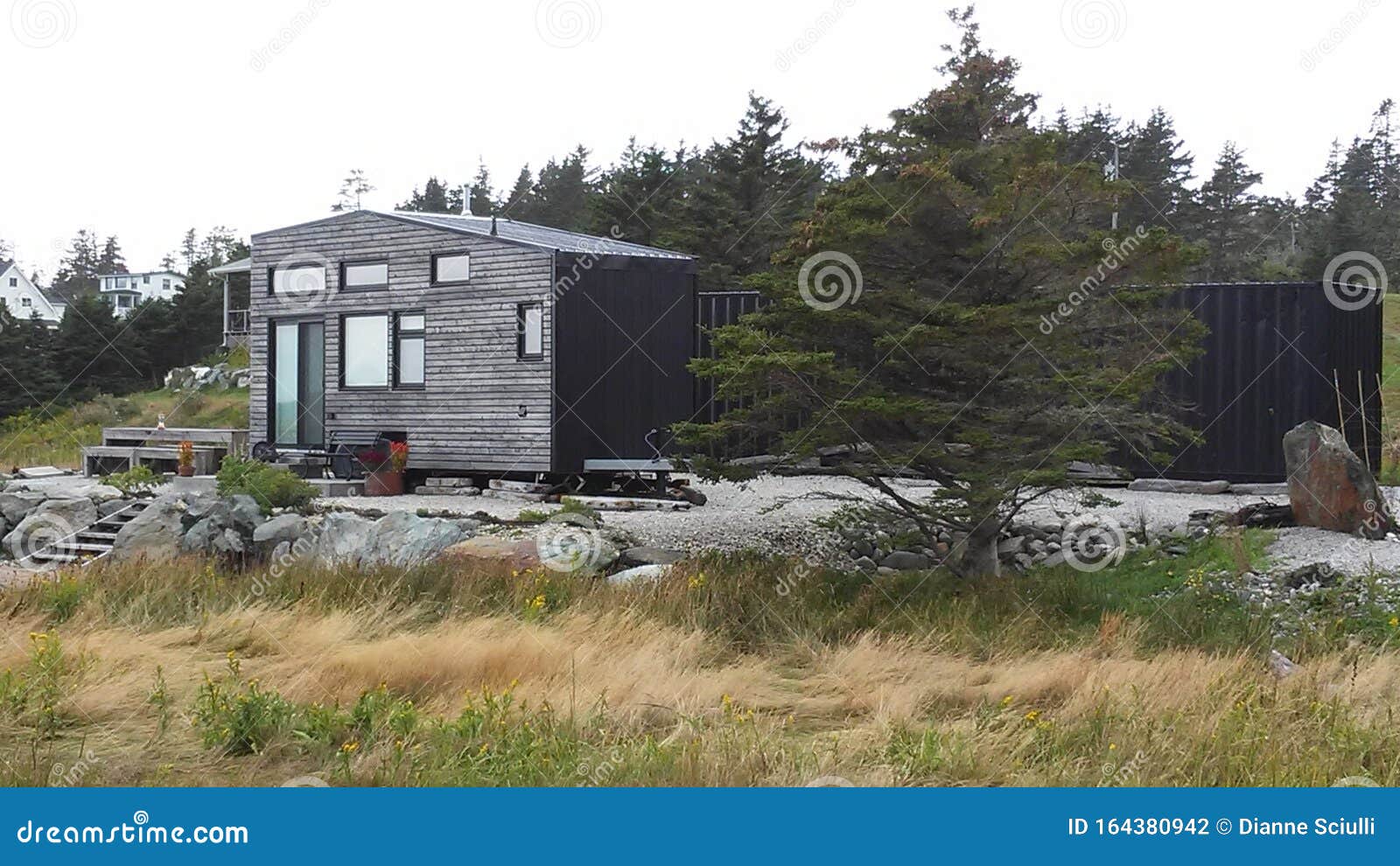 A Tiny House, Built Between Two Big Solid Rocks In Fafe, Portugal Stock ...