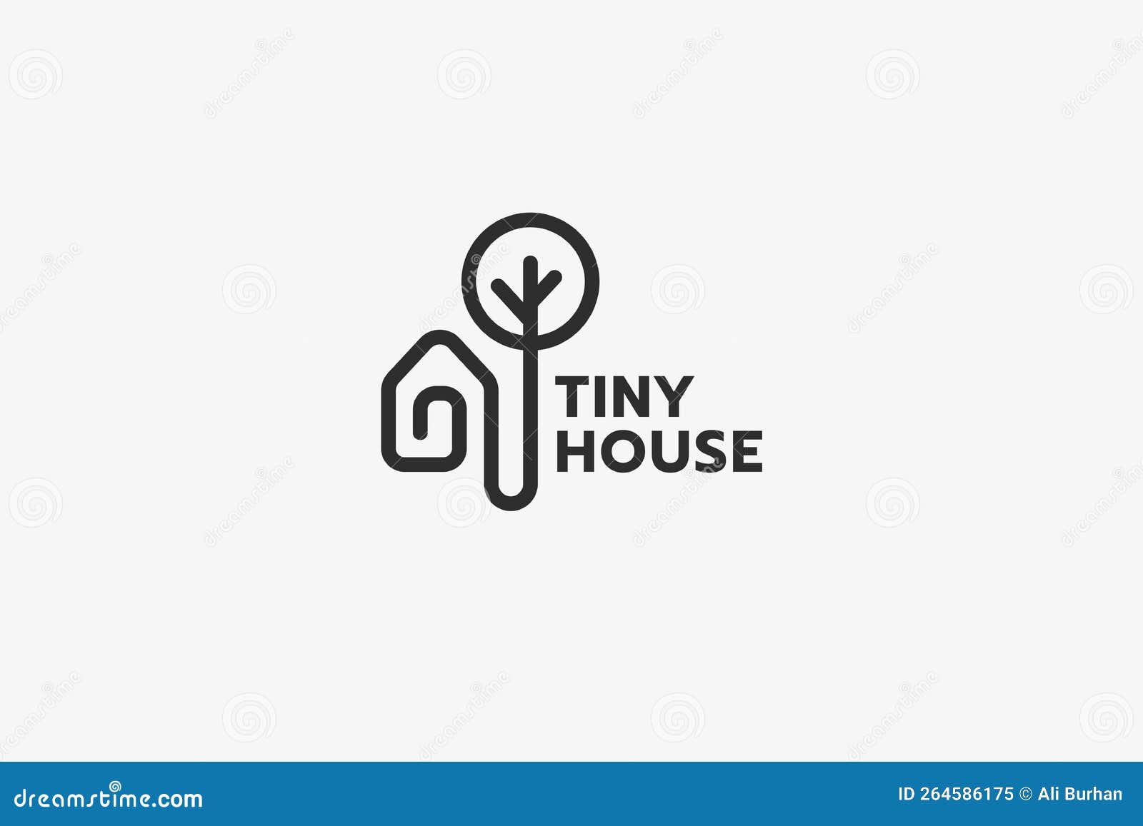 Tiny House Logo with a Combination of a Simple Tiny House and a Tree in ...