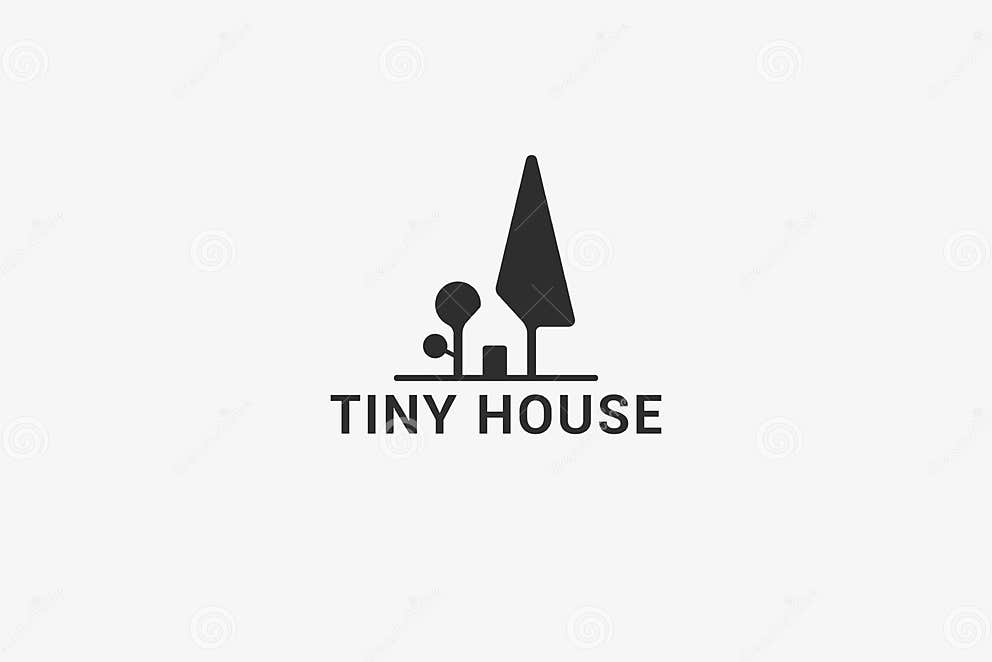Tiny House Logo with a Combination of a Simple Tiny House and Trees ...