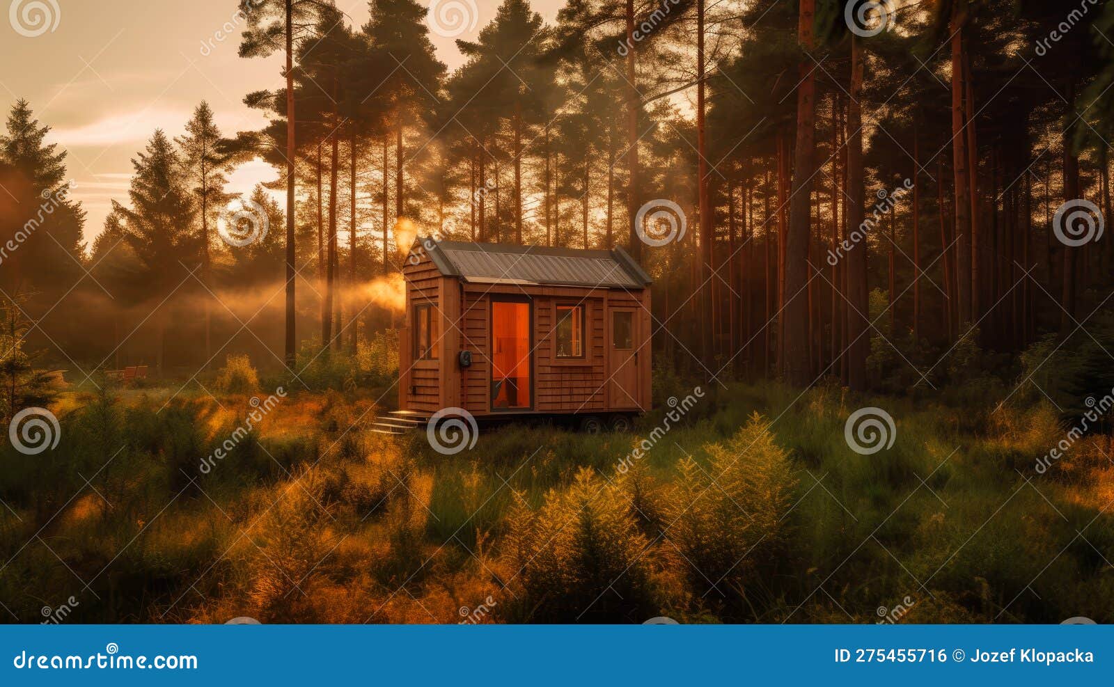 Tiny House in Nature. Generative Ai. Stock Illustration - Illustration ...