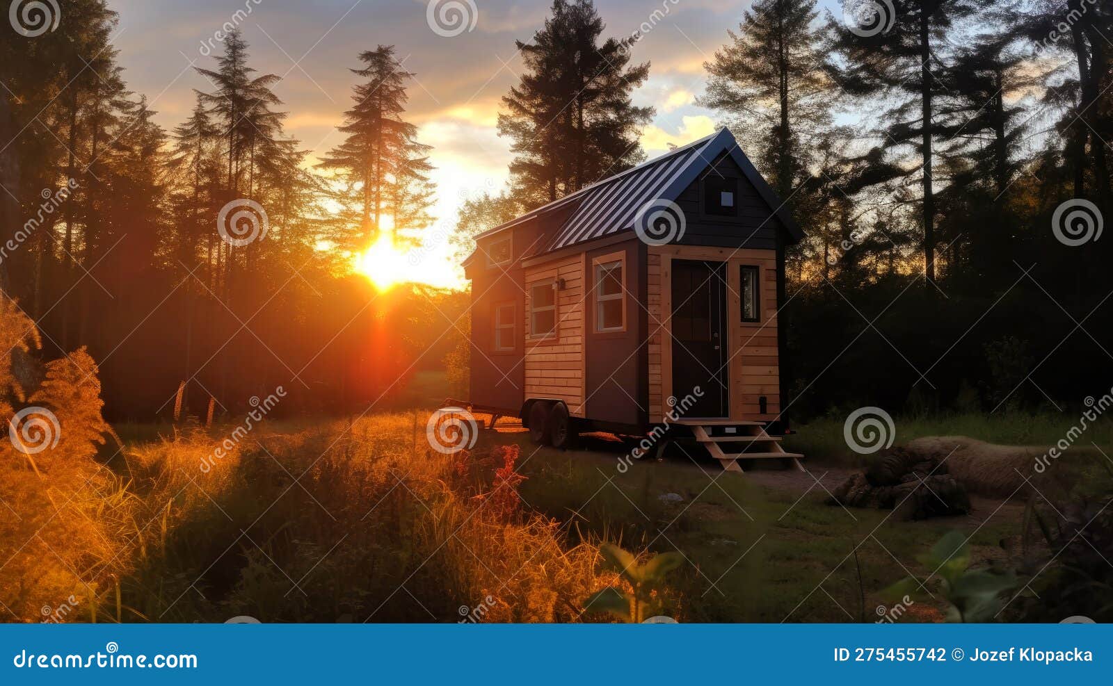 Tiny House in Nature. Generative Ai. Stock Illustration - Illustration ...