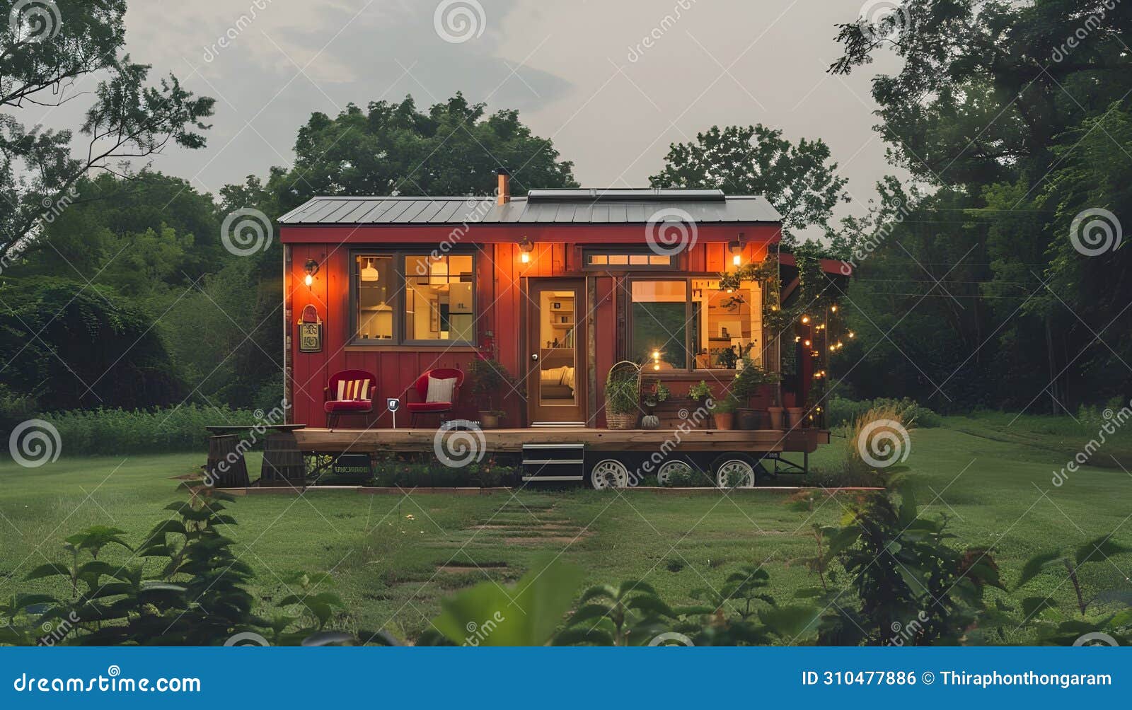 Tiny house in nature stock illustration. Illustration of country ...